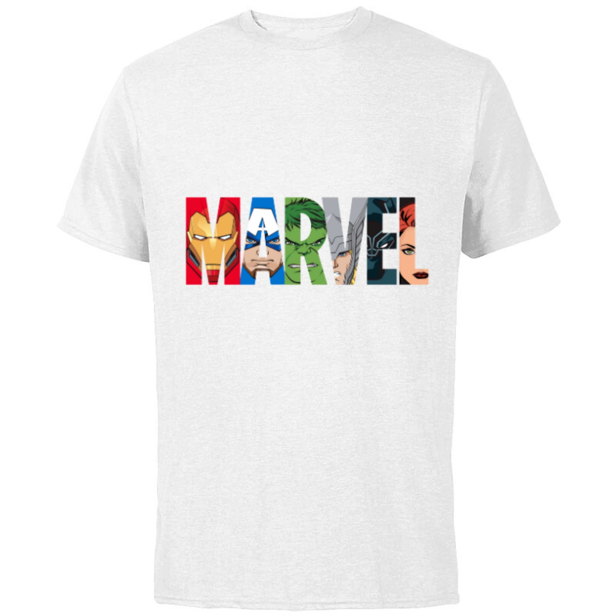 Marvel Logo Avengers Super Heroes - Short Sleeve Cotton T-Shirt for ...