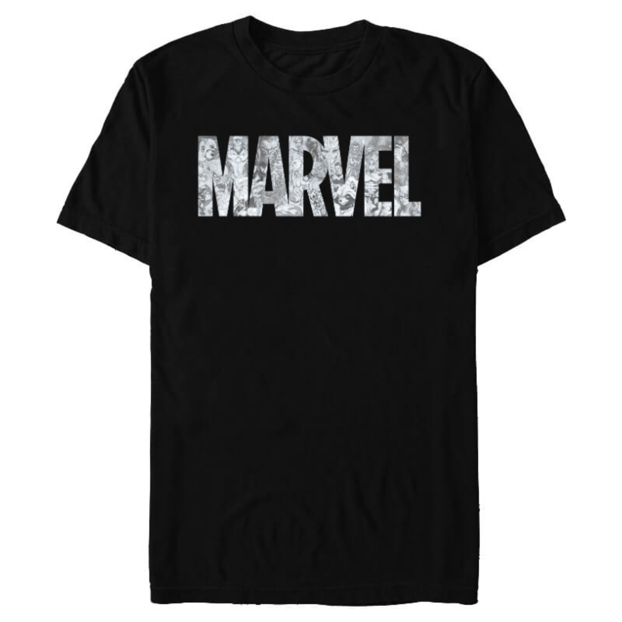 Marvel Logo Comics Gray Pencil Sketch Super Heroes Avengers - Short ...
