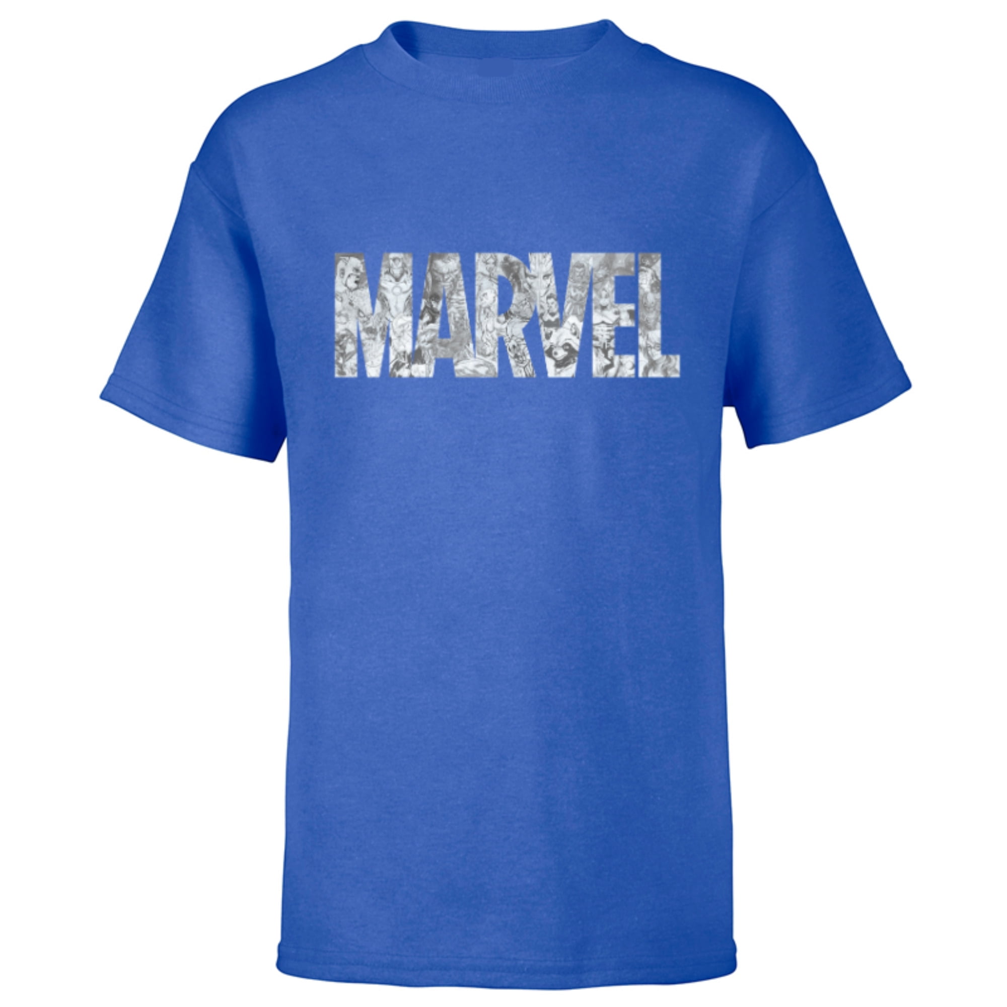 Marvel Logo Comics Gray Pencil Sketch Super Heroes Avengers - Short ...