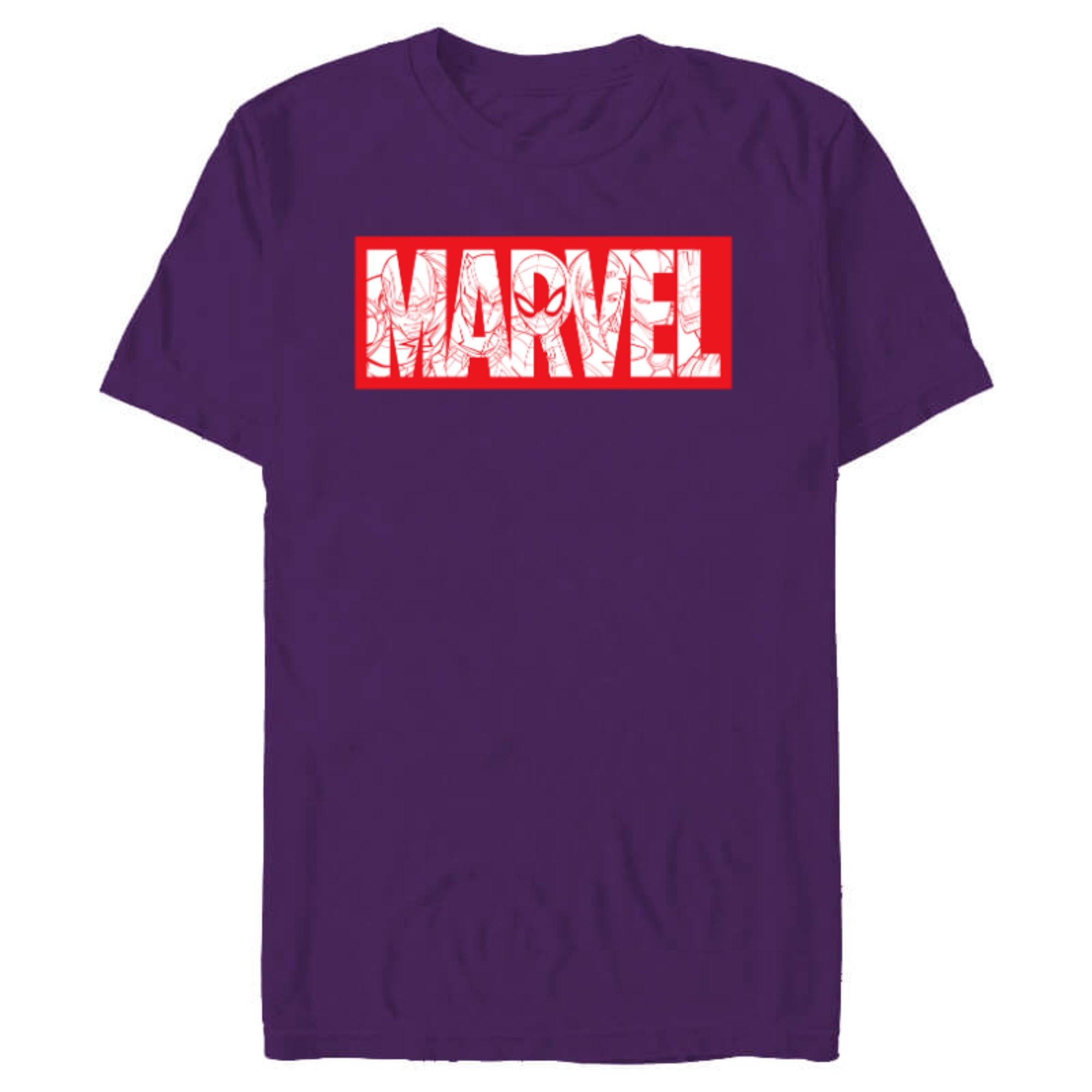 Marvel Logo Comics Red Super Heroes Avengers and More - Short Sleeve ...