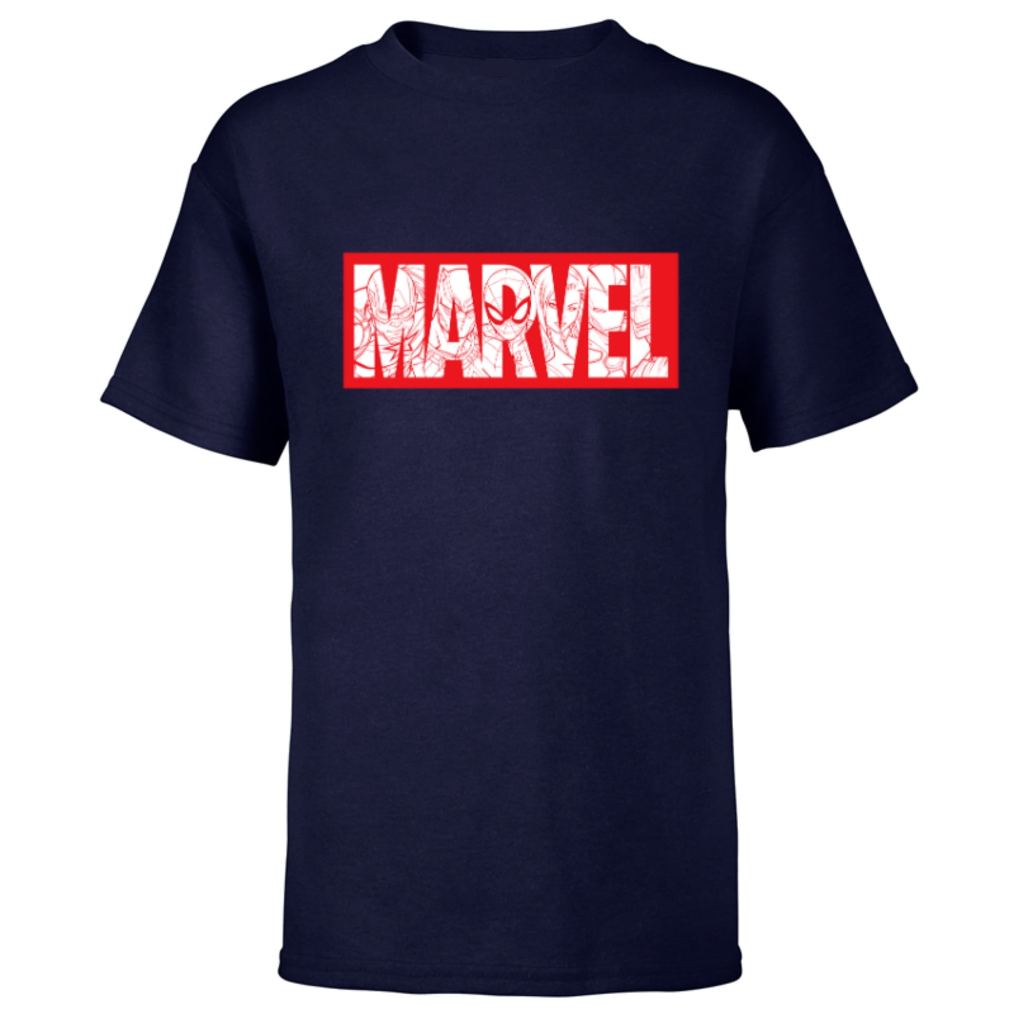 Marvel Logo Comics Red Super Heroes Avengers and More - Short Sleeve T ...