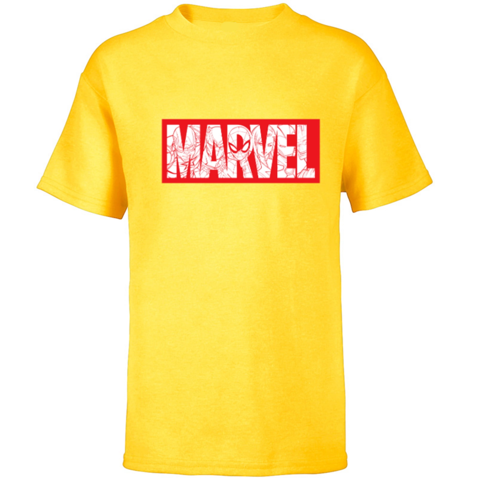 Marvel Logo Comics Red Super Heroes Avengers and More - Short Sleeve T ...