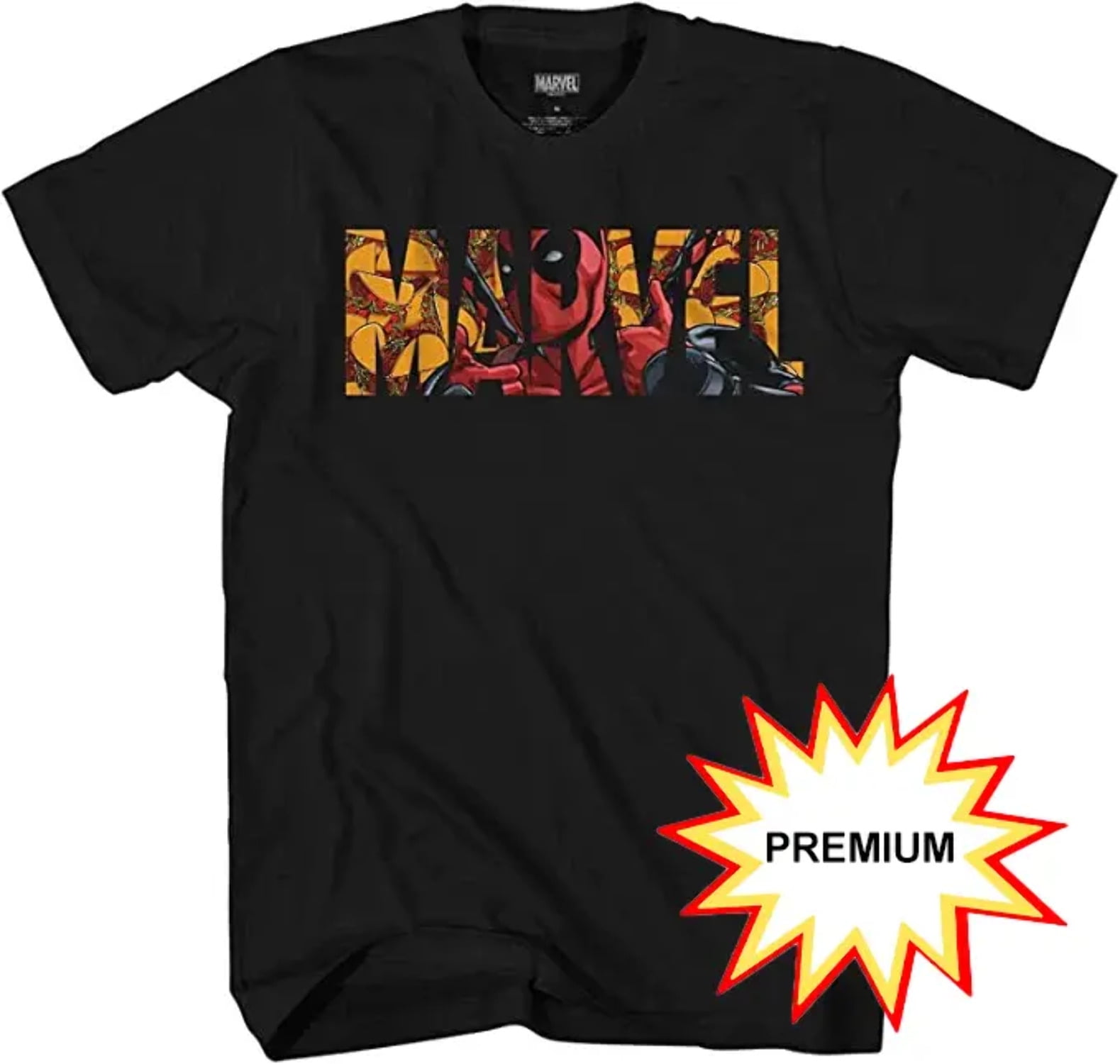 Marvel Logo Fill Deadpool Taco Graphic T-Shirt for Men & Women Adult ...