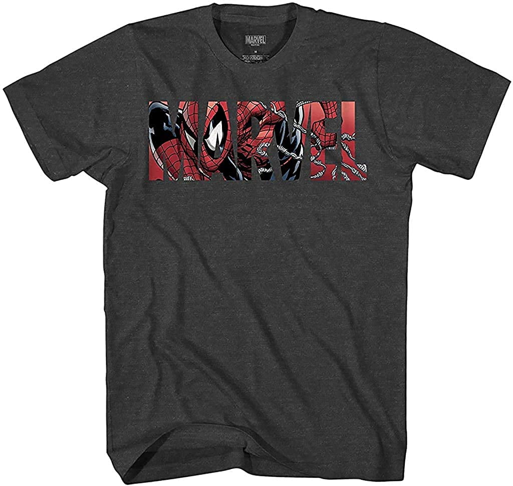 Marvel Logo Spiderman Spider Man Avengers Super Hero Adult Graphic Men ...