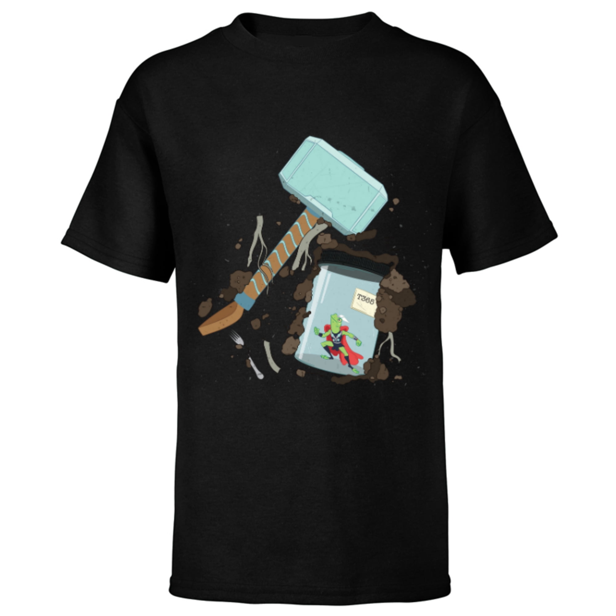 Marvel Loki Frog Thor Throg in a Jar with Mjolnir Hammer - Short Sleeve ...