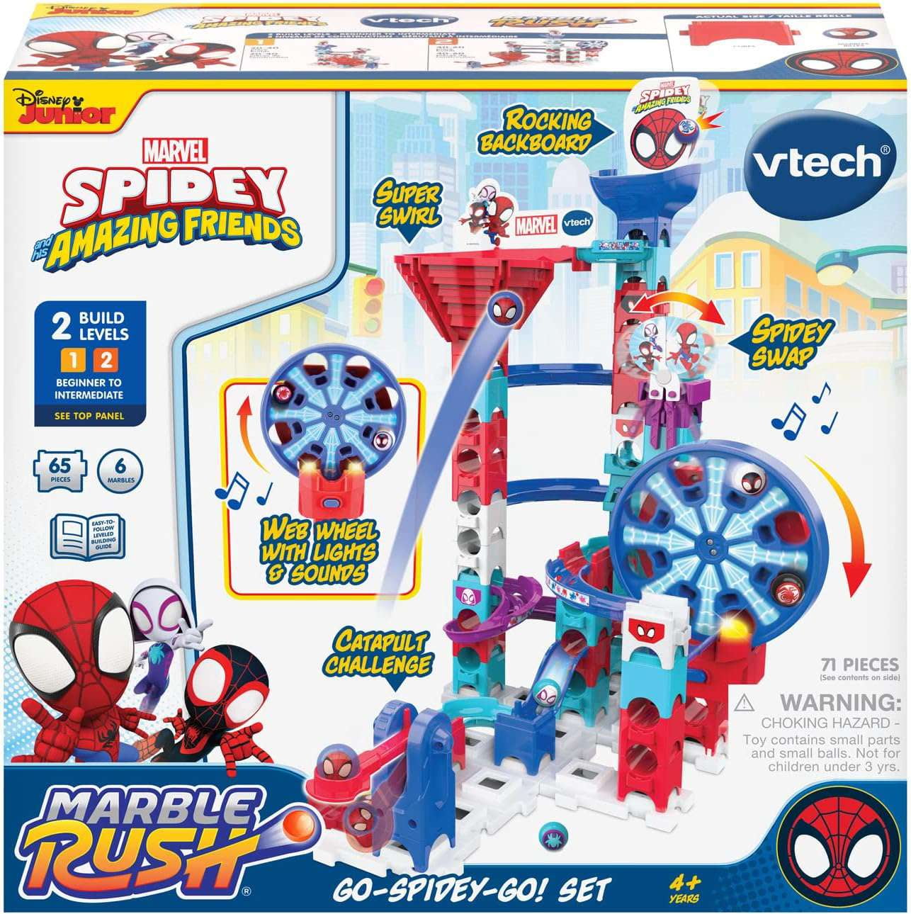Marvel SpiderMan & His Amazing Friends Marble Rush Go-Spidey-Go ...