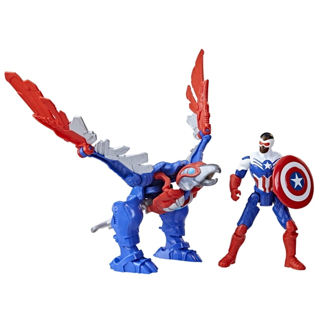 Marvel: Mech Strike Mechasaurus Captain America and Redwing Kids Toy ...