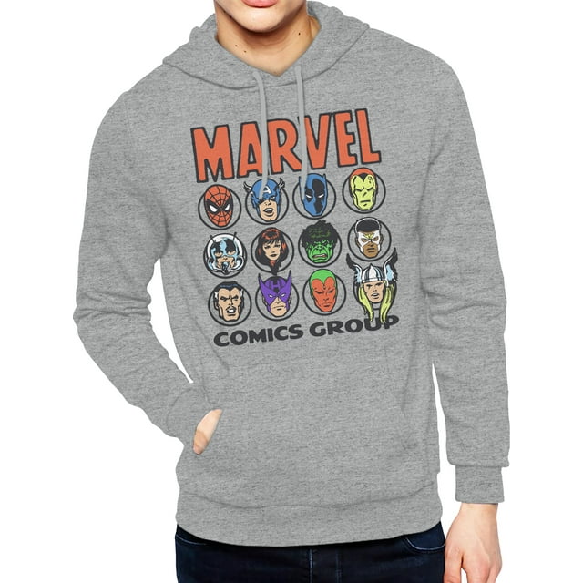 Marvel, Men's Apparel Graphic Hoodie Sweatshirt, Comic Heads, Sizes S ...