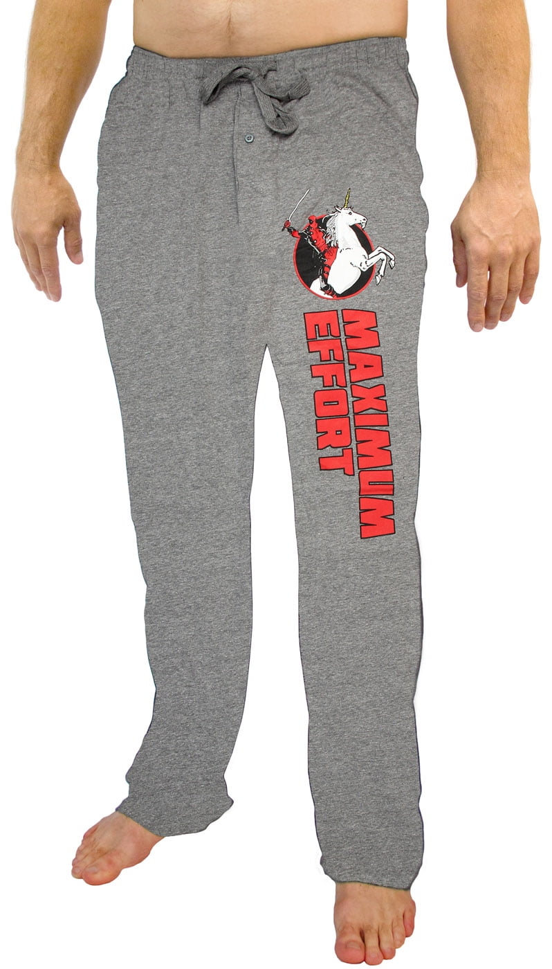 Marvel Men's Deadpool Unicorn Lounge Pajama Pants Gray Cotton Blend ...