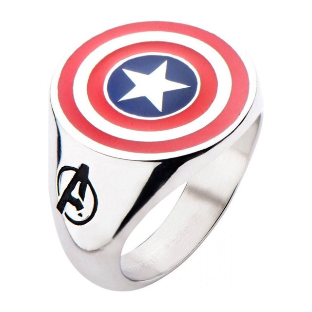 Marvel Men's Stainless Steel Shield Logo Ring - Walmart.com
