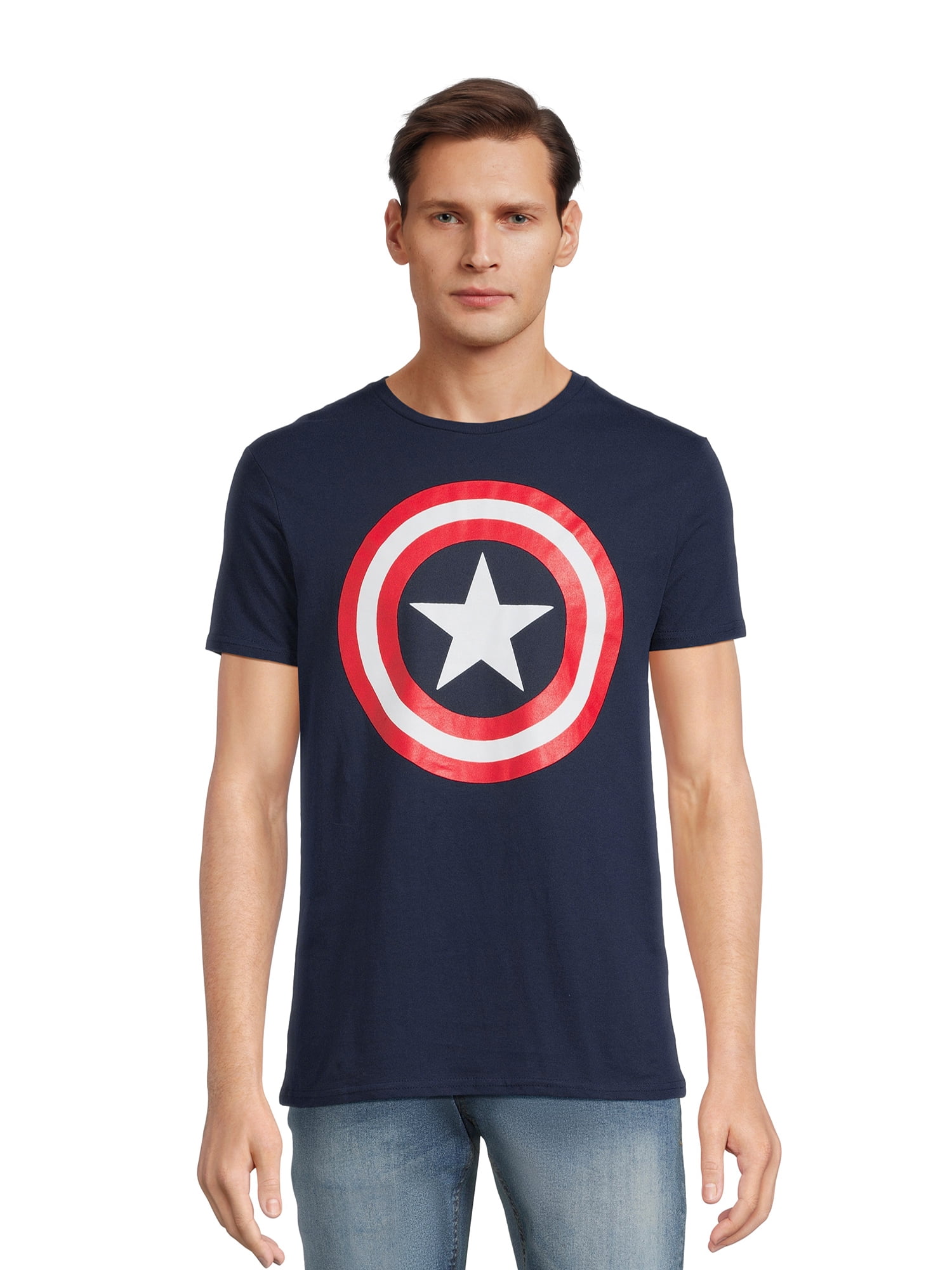 Marvel Men's and Big Men's Captain America Graphic Tee, Size S-3XL ...