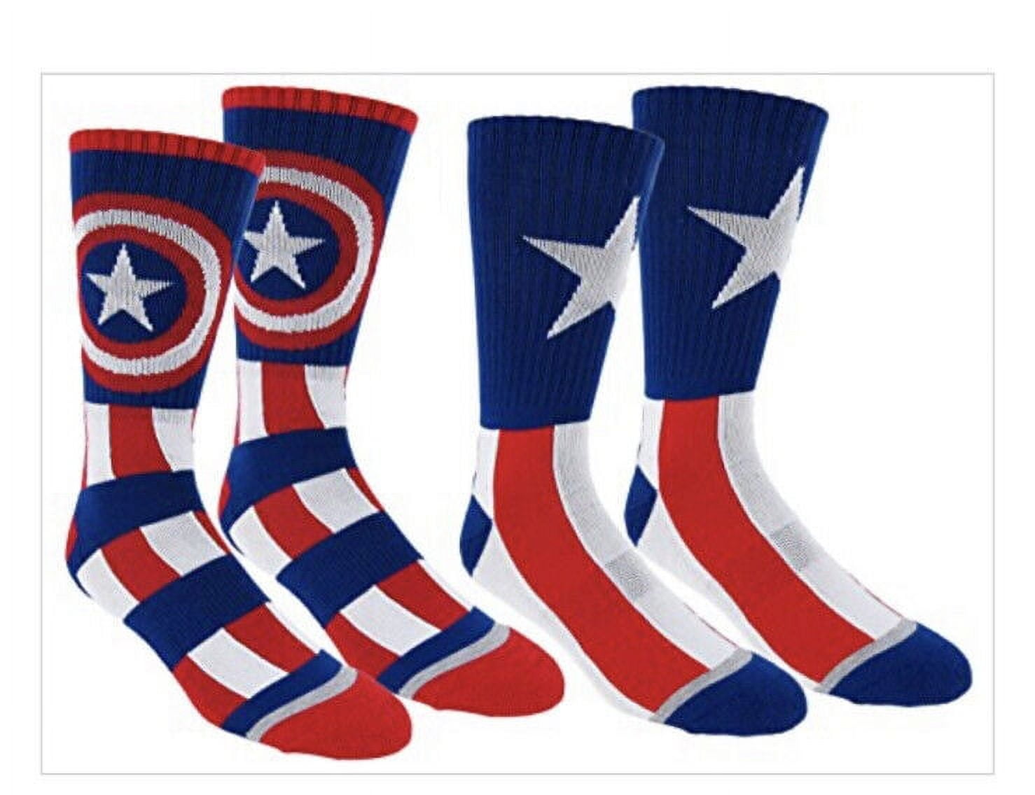 Marvel Mens Captain America Crew Socks 2 Pair Pack Sz 6-12 - Walmart.com