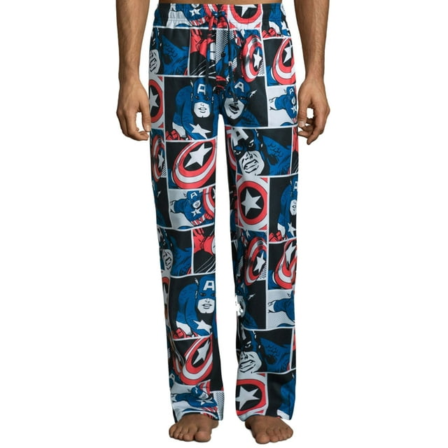 Marvel Mens Classic Captain America Flannel Sleep Pants Pajama Bottoms ...
