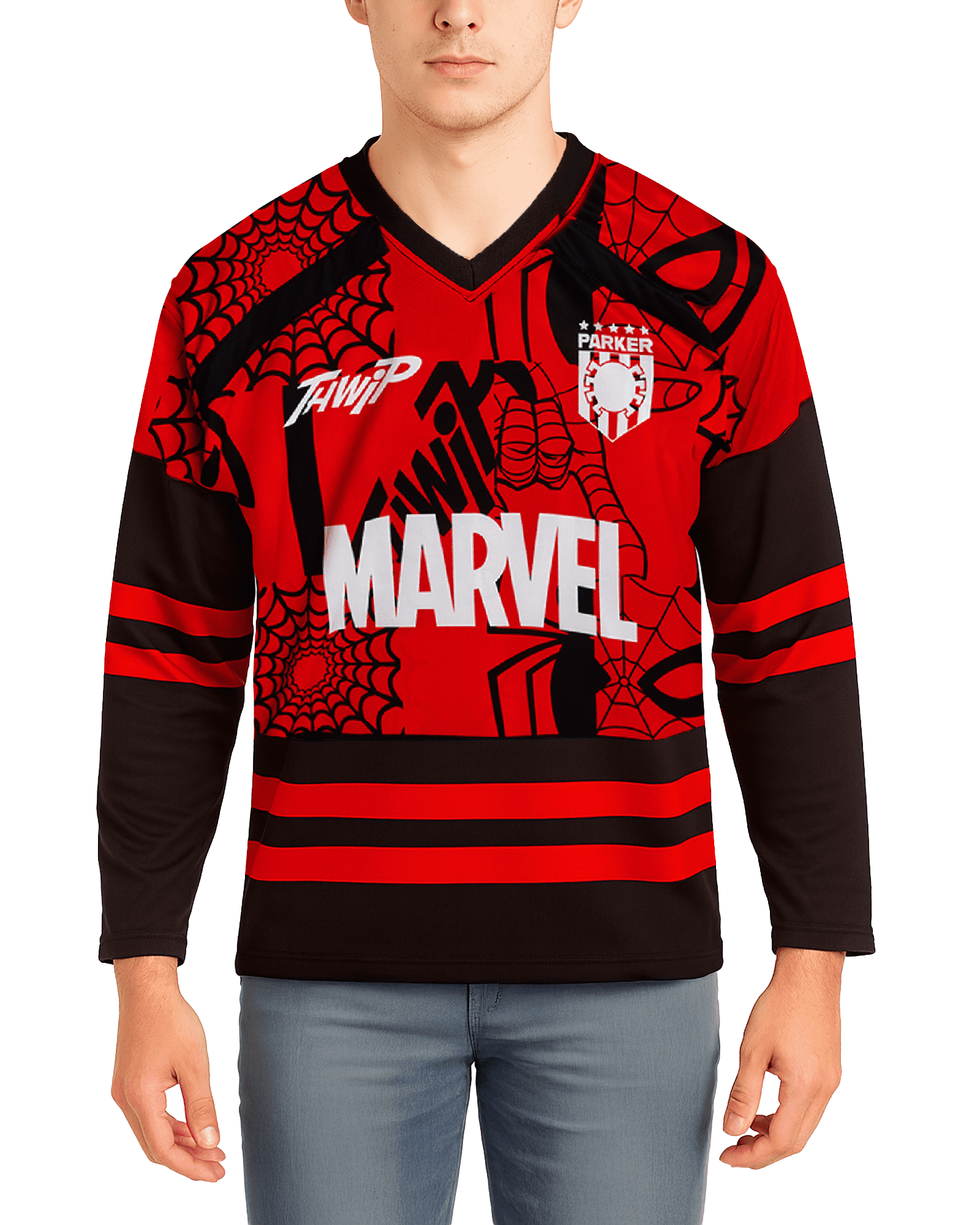 Marvel Mens Hockey Jersey - Spider-Man Mickey Mouse Punisher Long ...