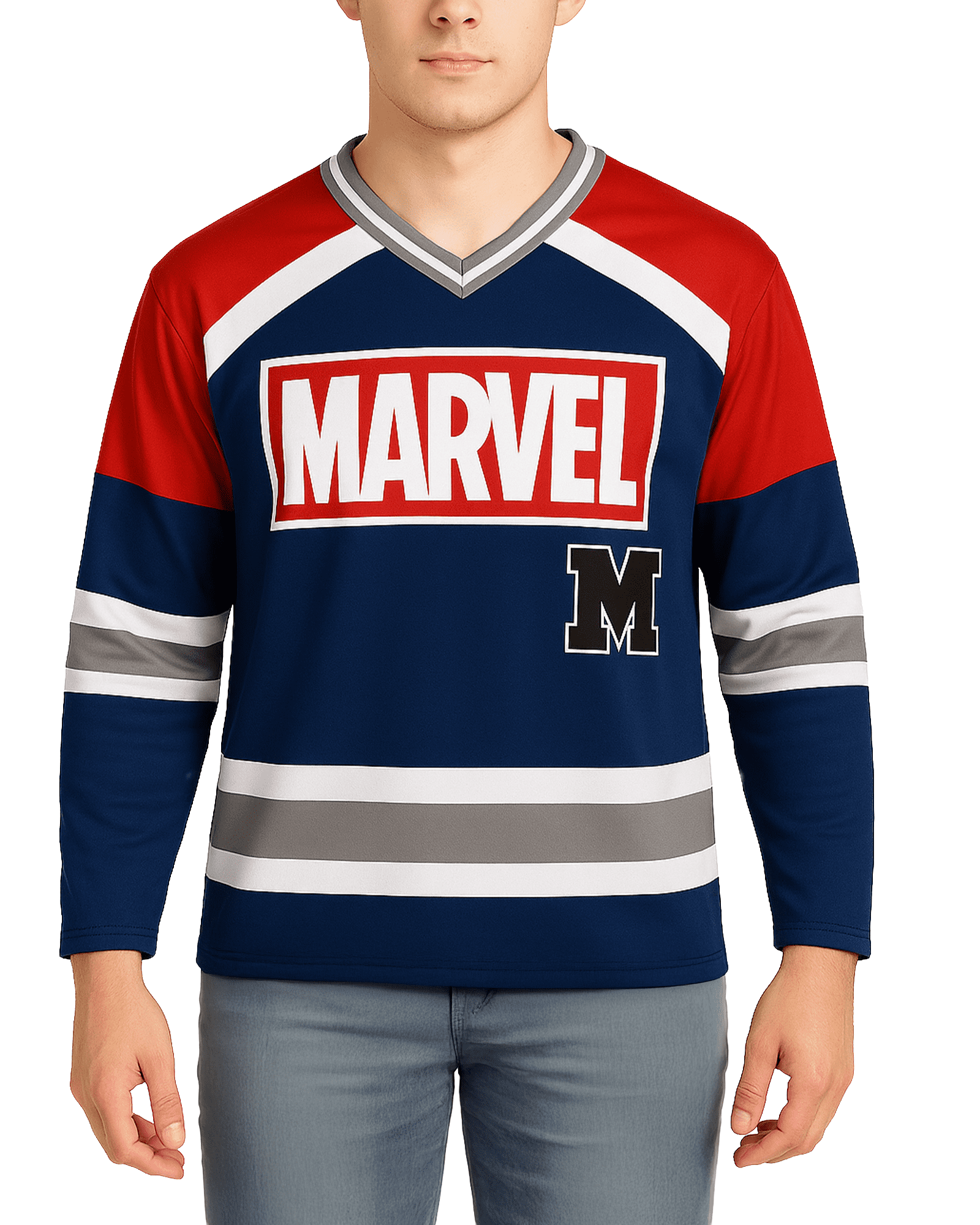 Marvel Mens Hockey Jersey - Spider-Man Mickey Mouse Punisher Long ...