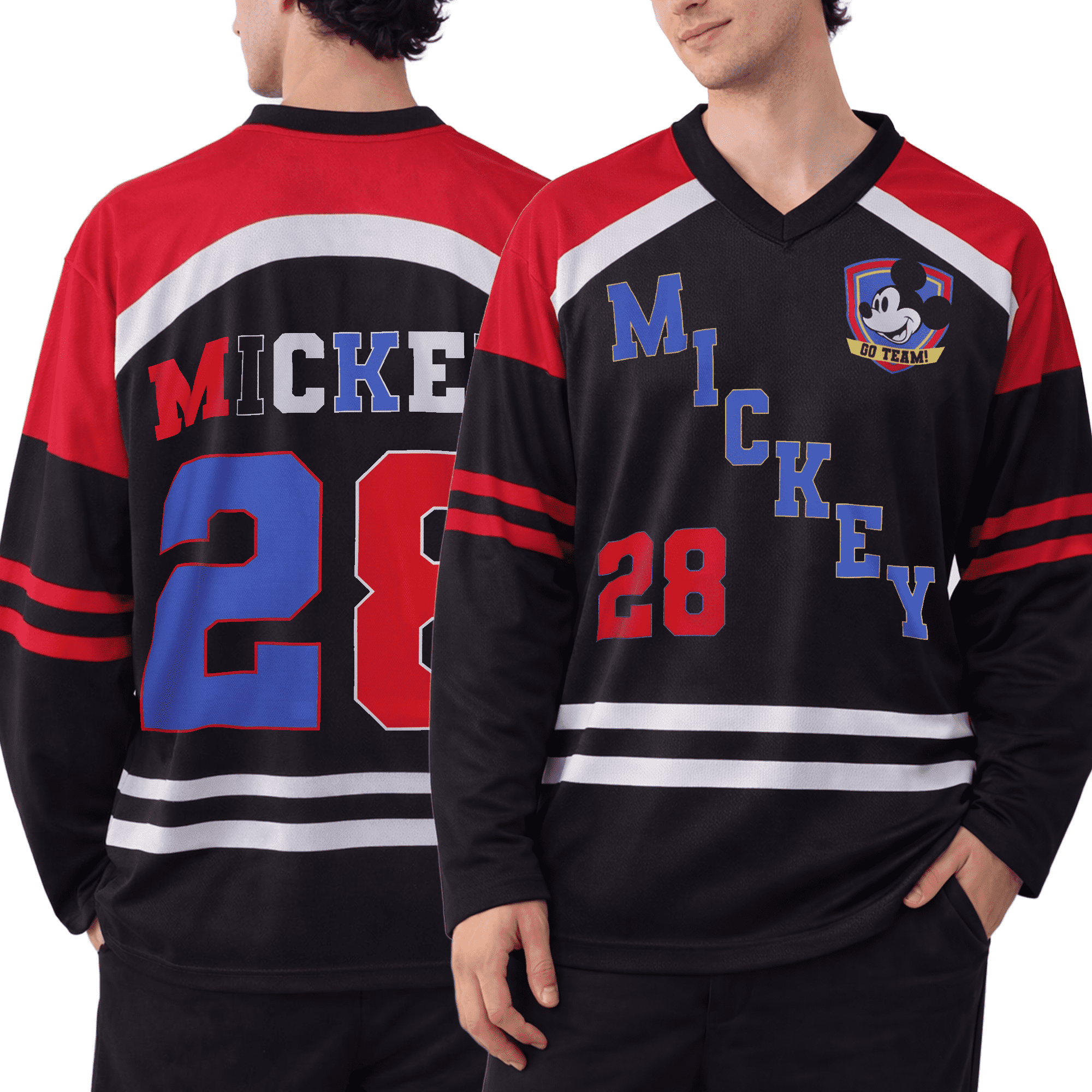 Marvel Mens Hockey Jersey Spider-Man Mickey Mouse Punisher Long Sleeve ...