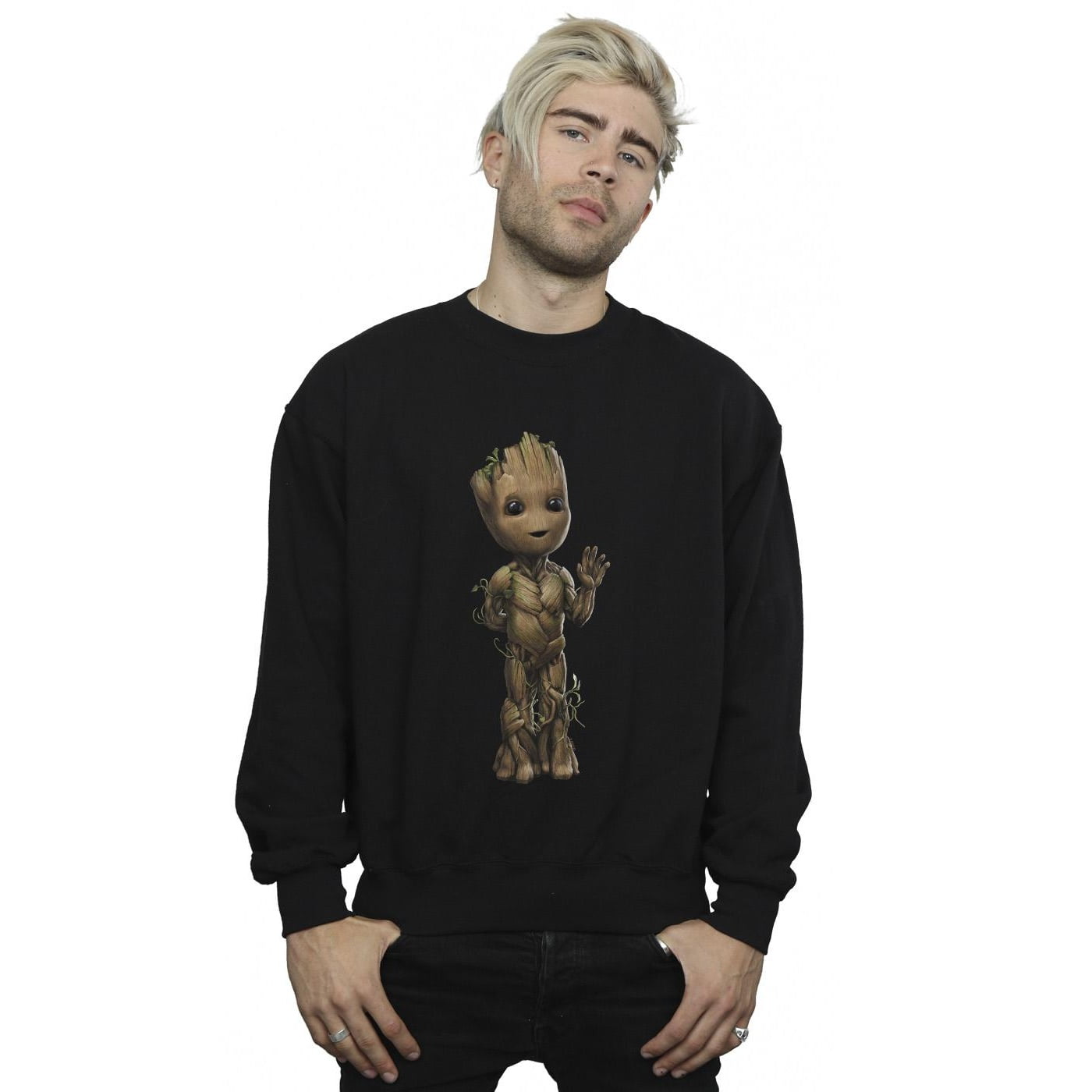 Marvel Mens I Am Groot Wave Pose Sweatshirt