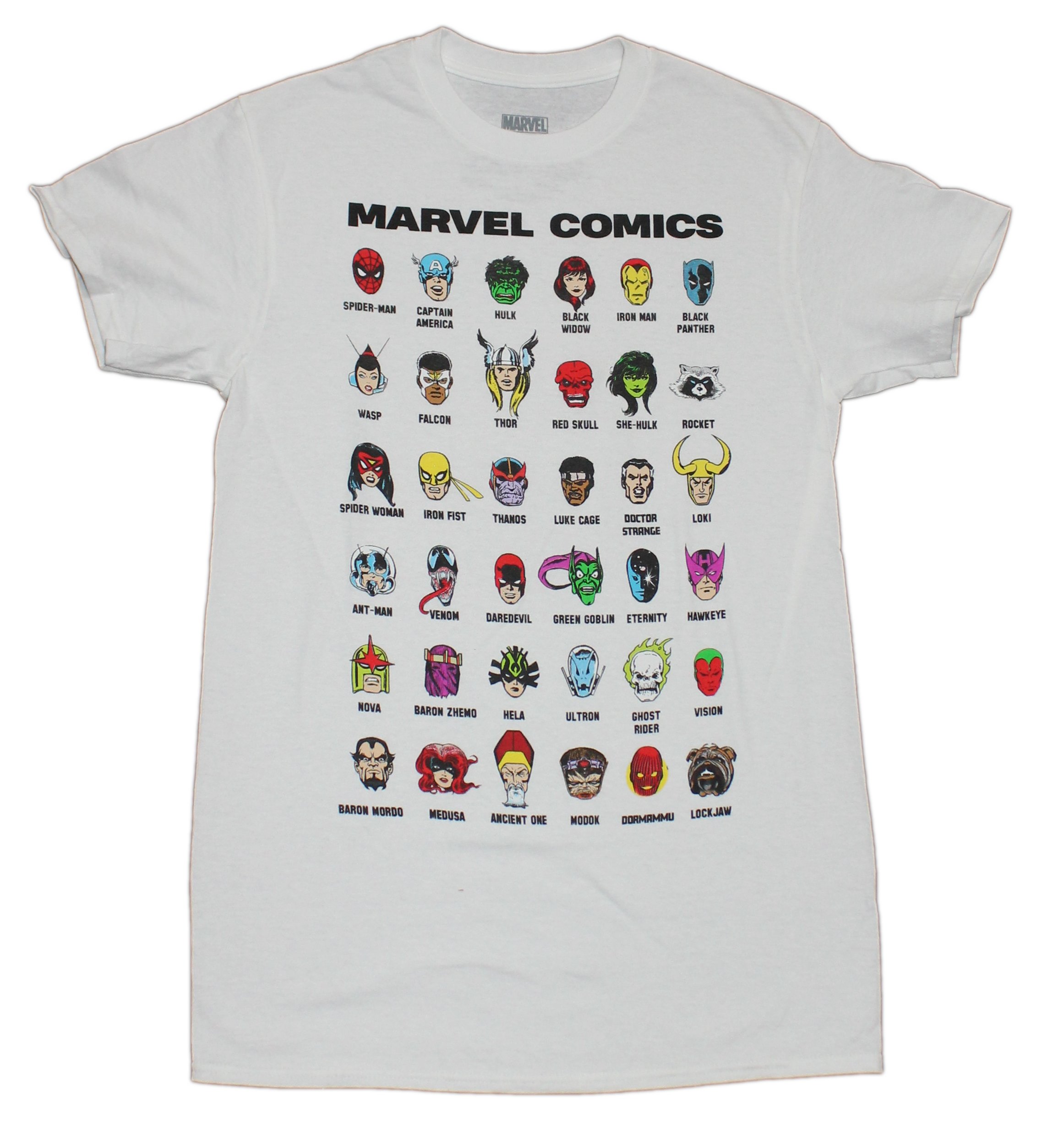 Marvel Mens T-Shirt - Mini Cast Profile Pictures Named (Medium ...