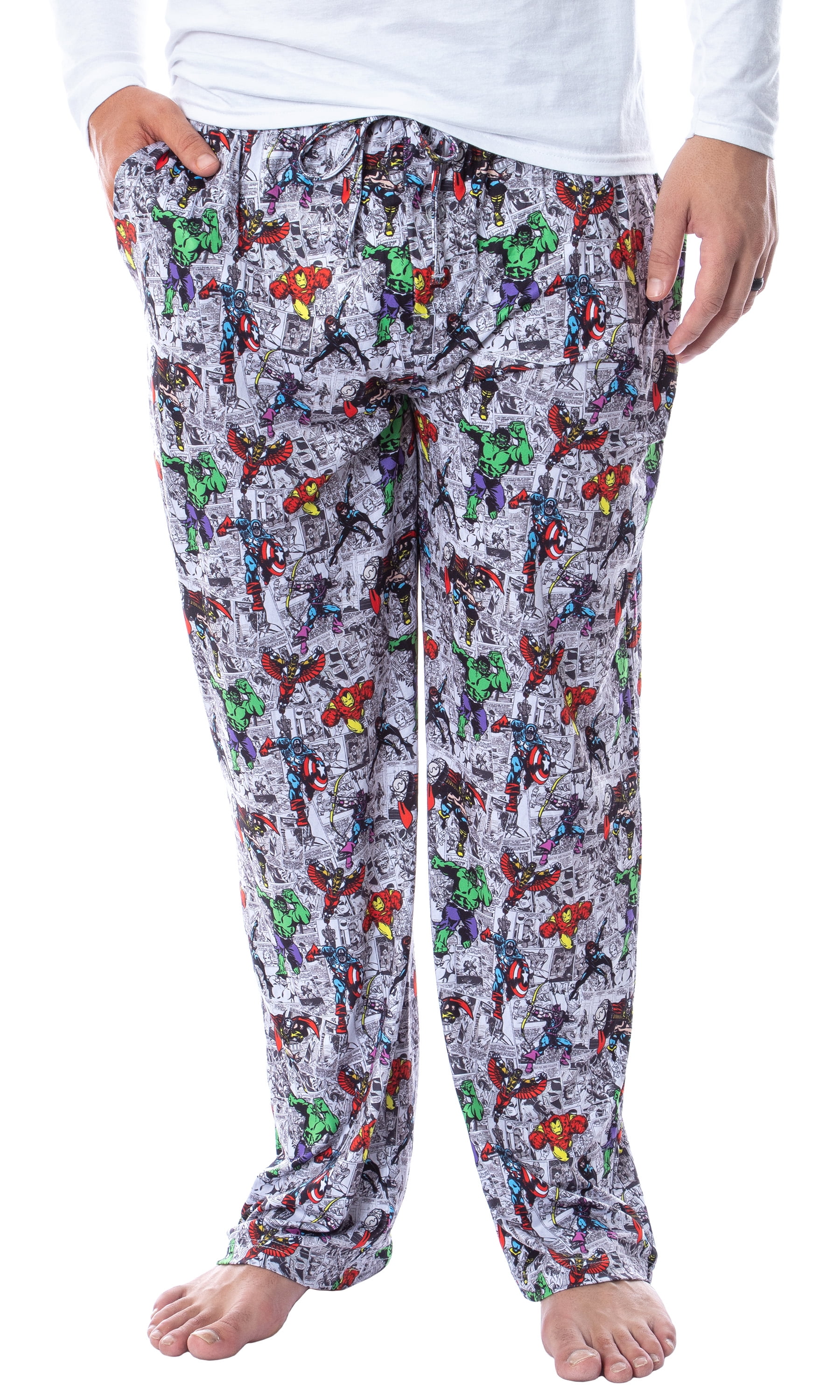 Marvel Mens' The Avengers Vintage Superhero Comic Sleep Pajama Pants ...