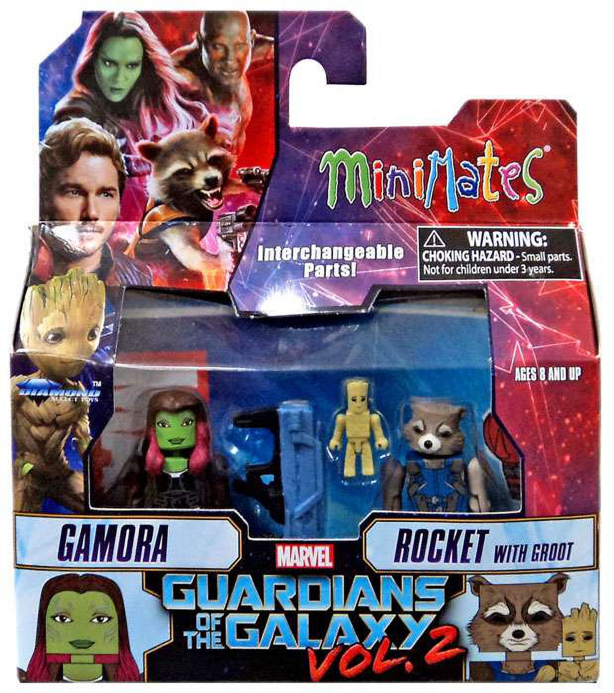 Marvel Minimates Series 71 Gamora & Rocket with Groot Minifigure 2-Pack ...