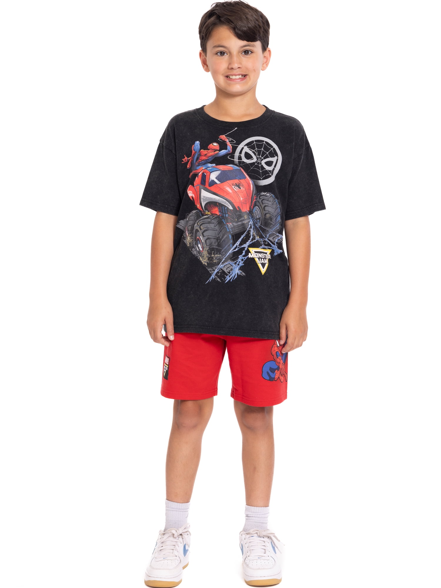 Marvel Monster Jam Boys Graphic T-Shirt and Matching Shorts Set, 2 ...