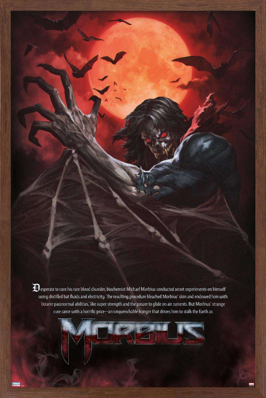 Marvel Morbius - Bio Wall Poster, 14.725" x 22.375", Framed - Walmart.com