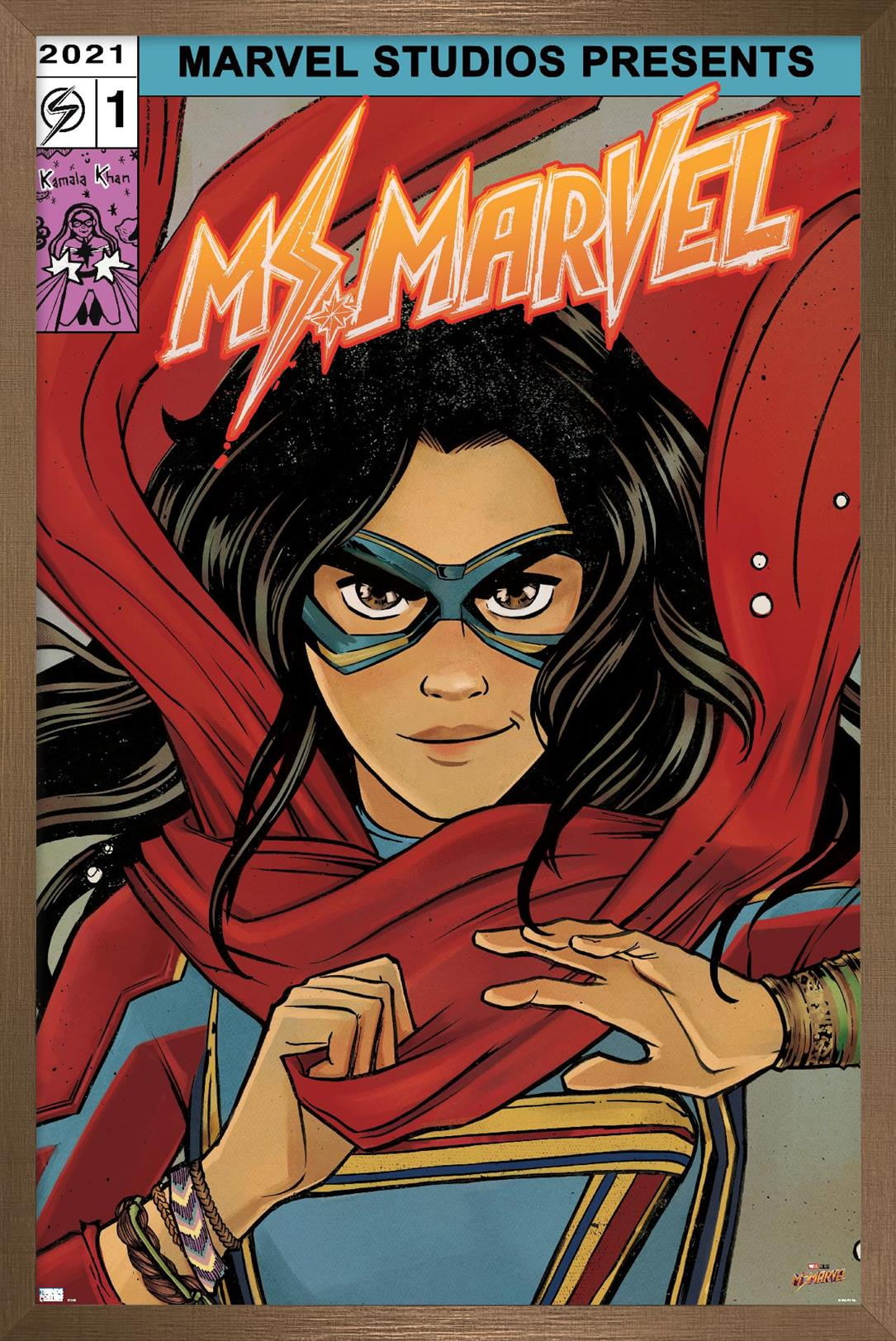 Marvel Ms. Marvel - Comic Wall Poster, 14.725" x 22.375" Framed ...