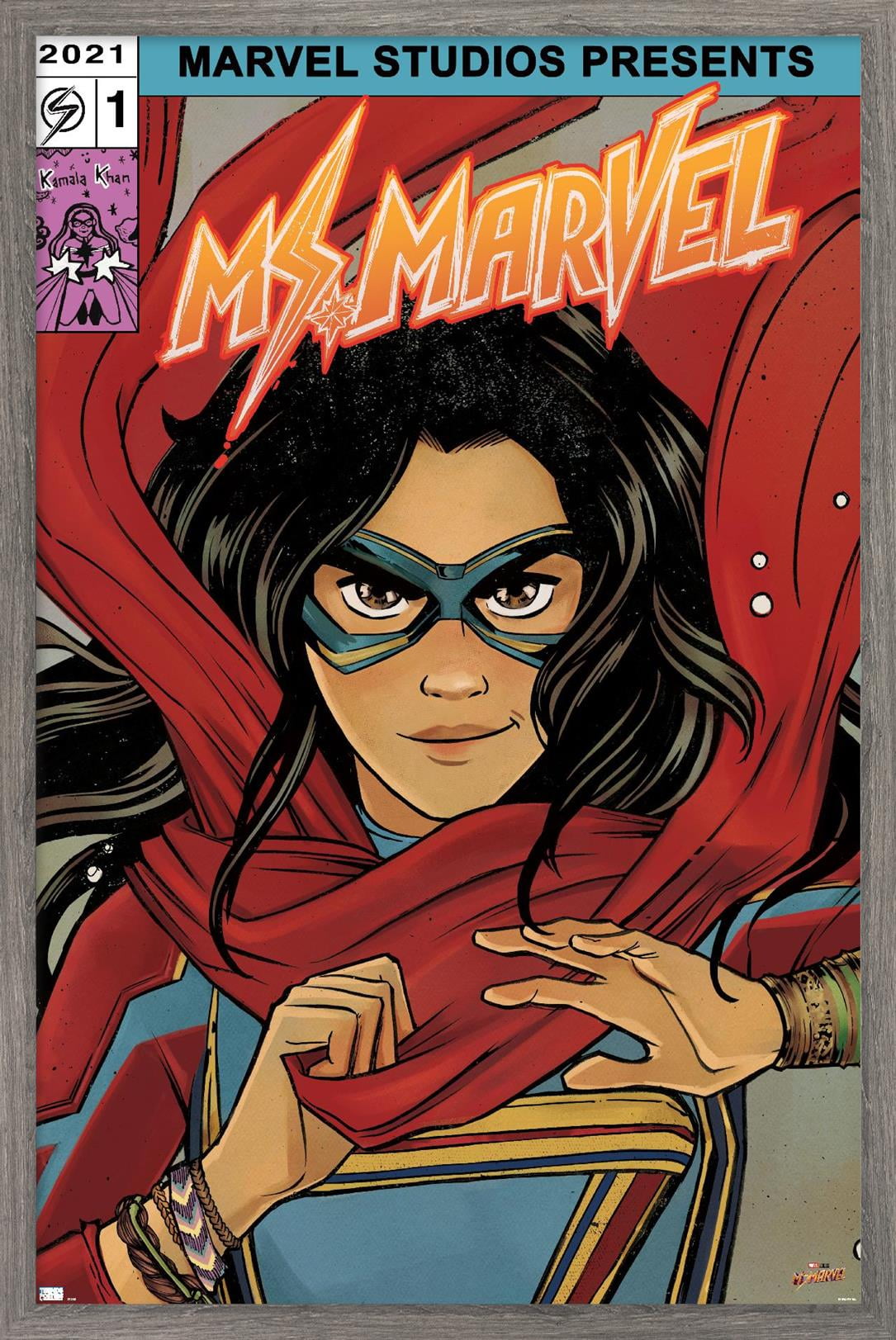 Marvel Ms. Marvel - Comic Wall Poster, 22.375" x 34" Framed - Walmart.com