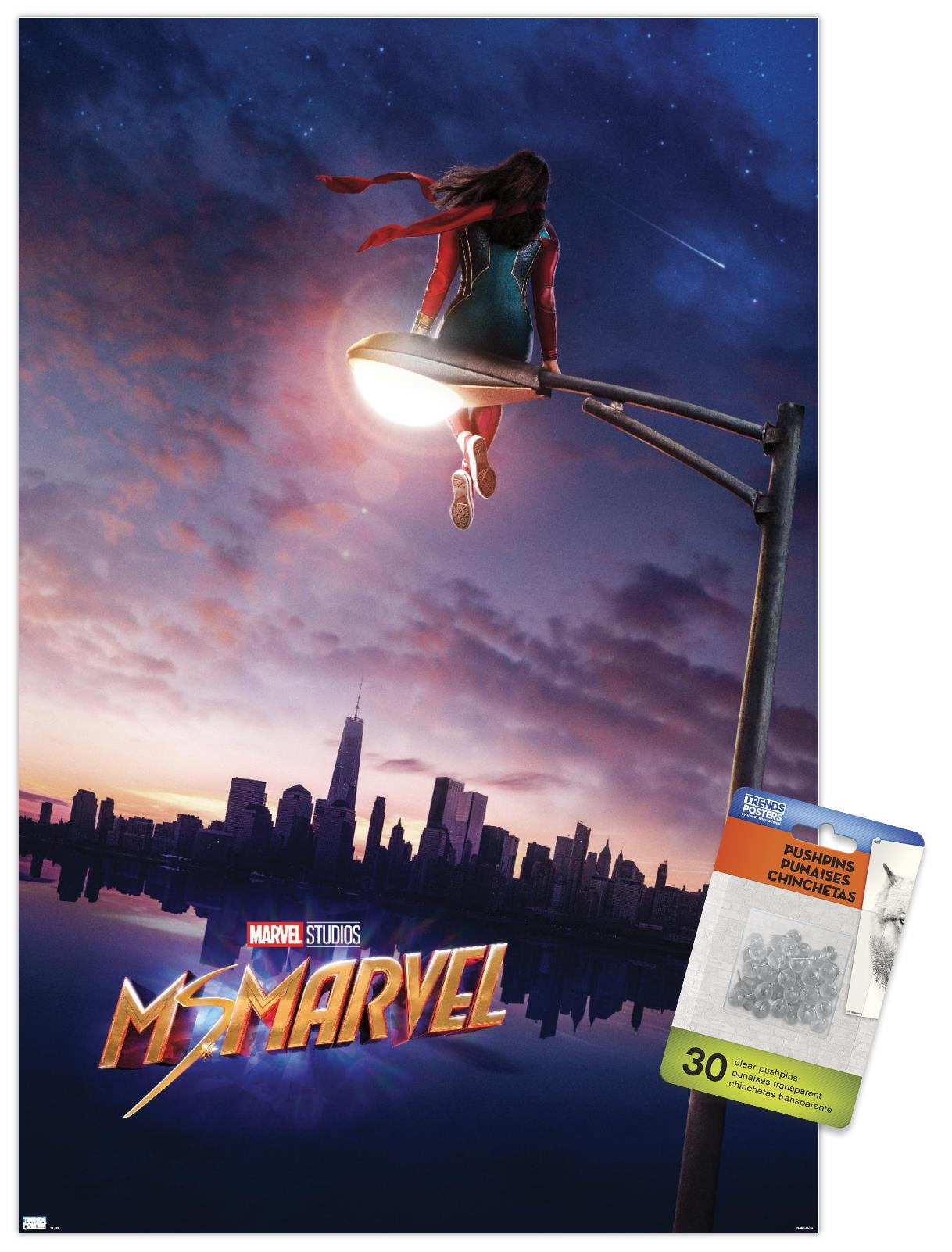 Marvel Ms. Marvel - Teaser One Sheet Wall Poster with Push Pins, 14.725 ...