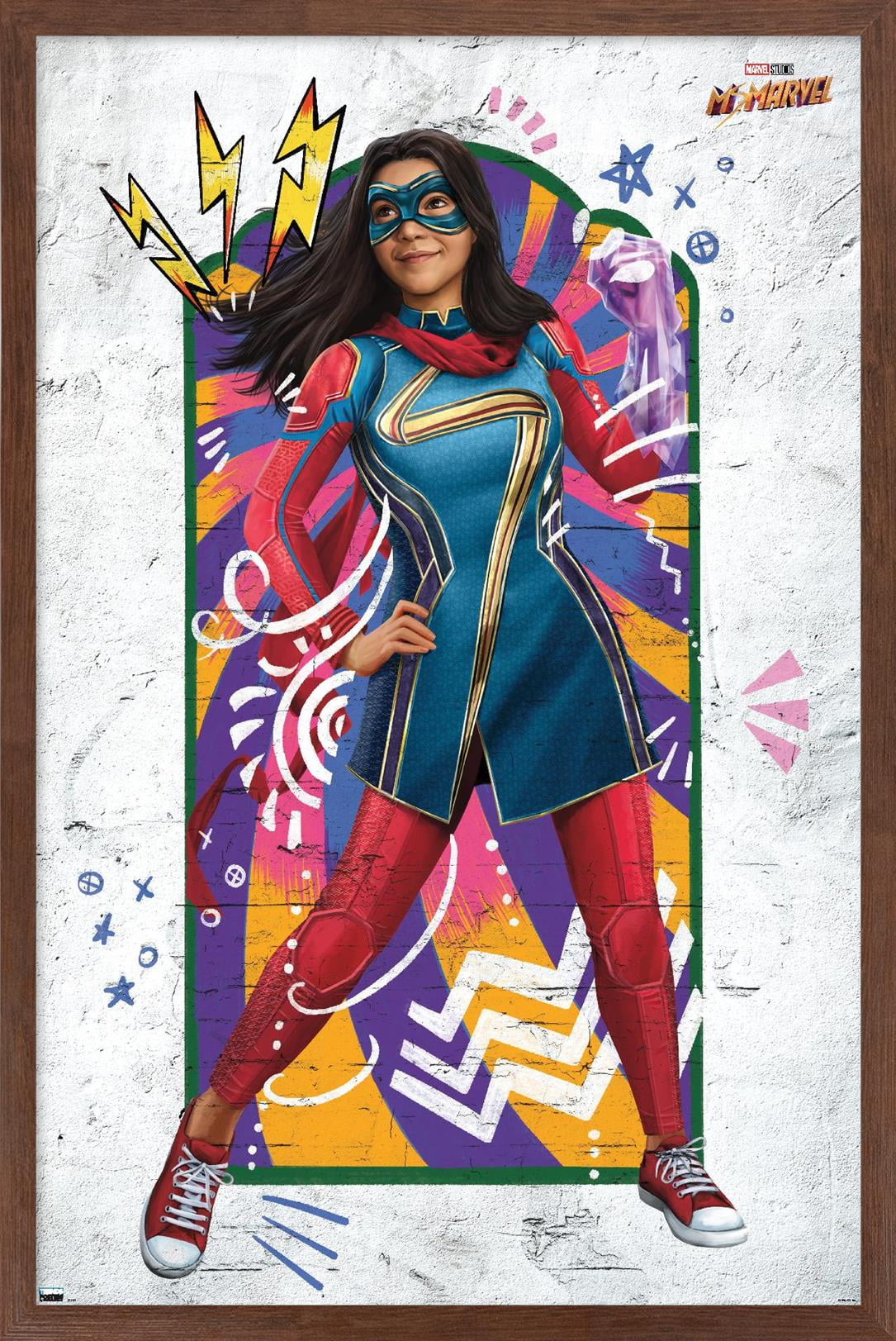 Marvel Ms. Marvel - Window Wall Poster, 22.375" x 34" Framed - Walmart.com