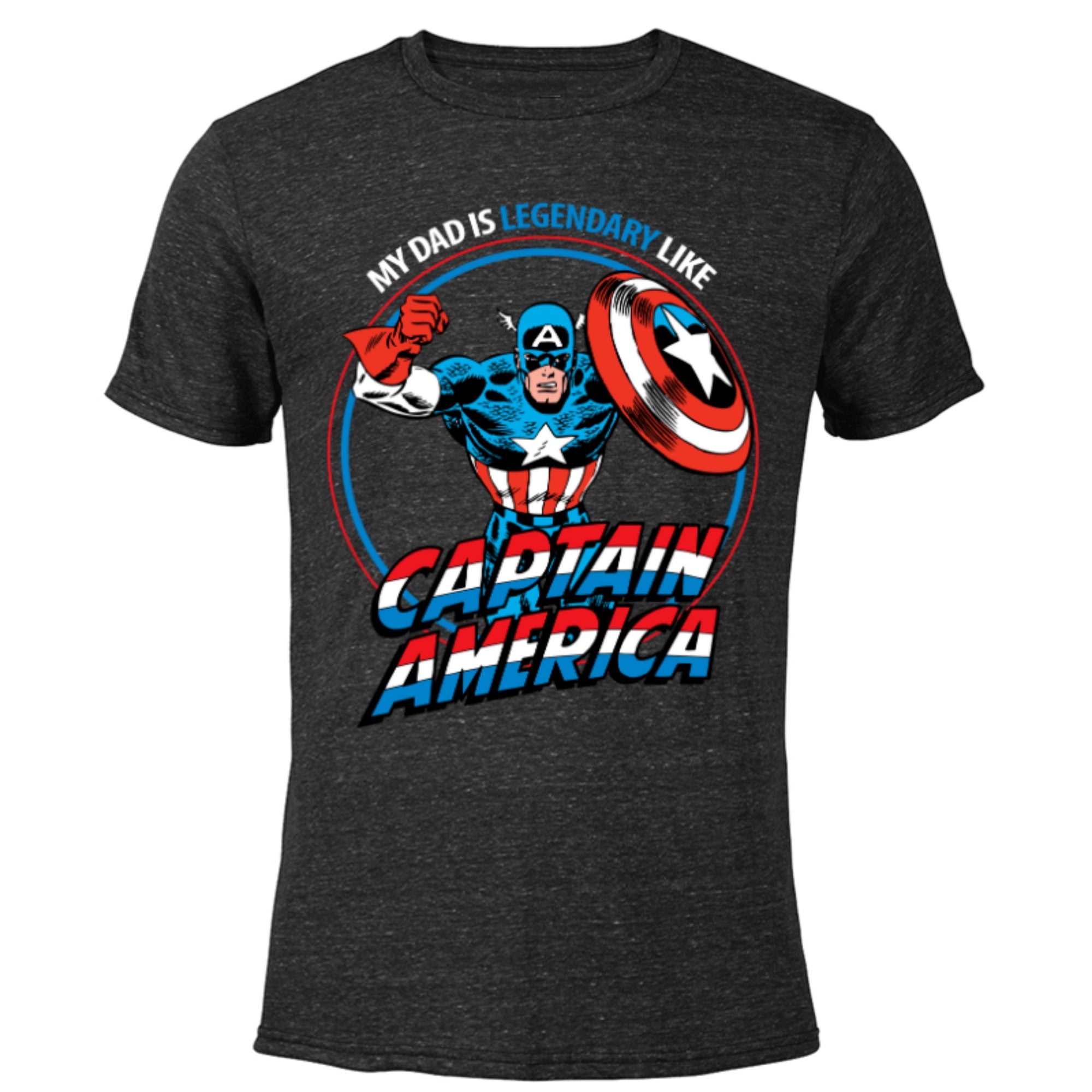 Marvel My Dad is Legendary Like Captain America - Short Sleeve Blended ...