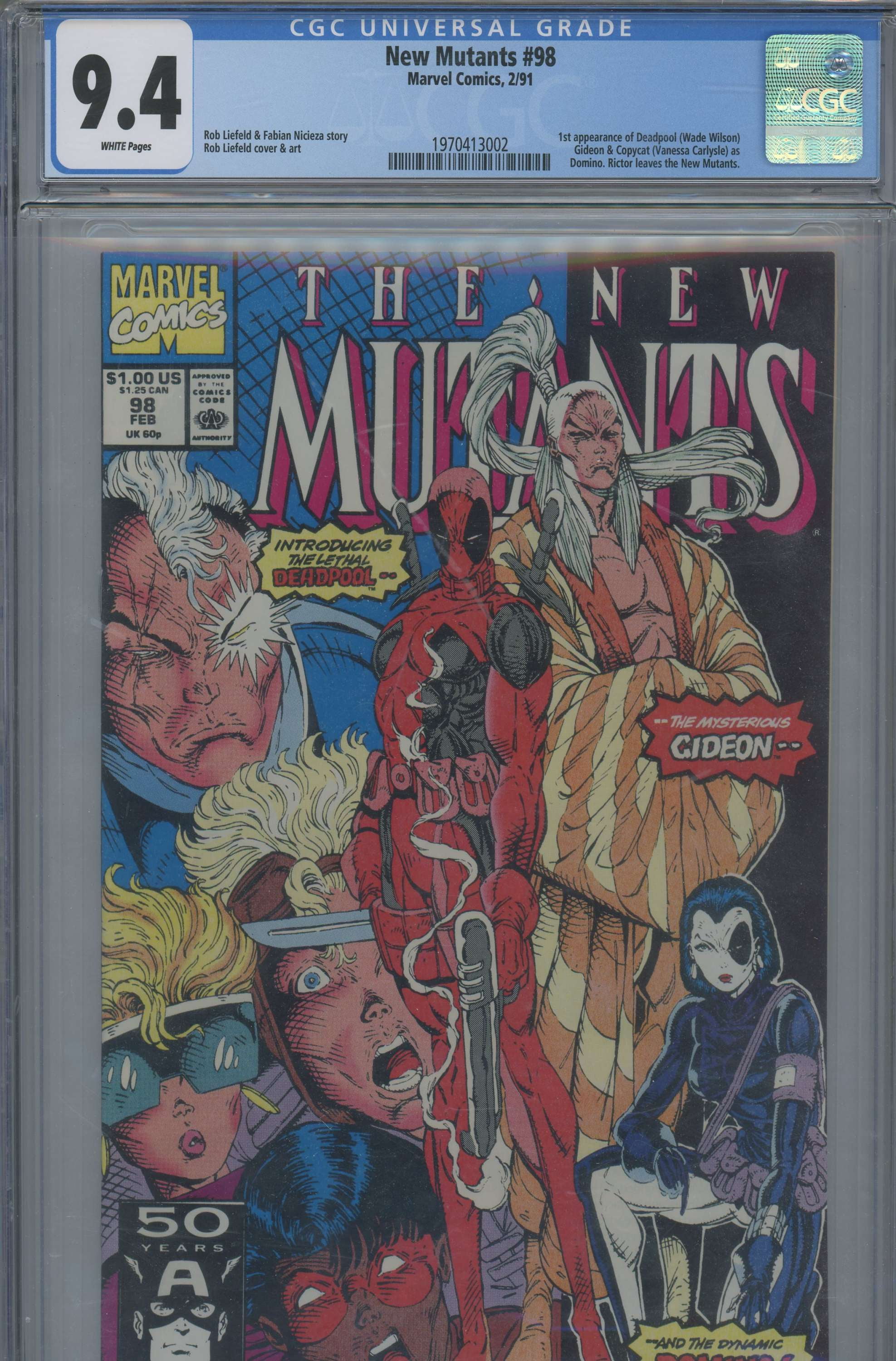 Marvel New Mutants Graded Comic Book (1st Appearance of Deadpool ...