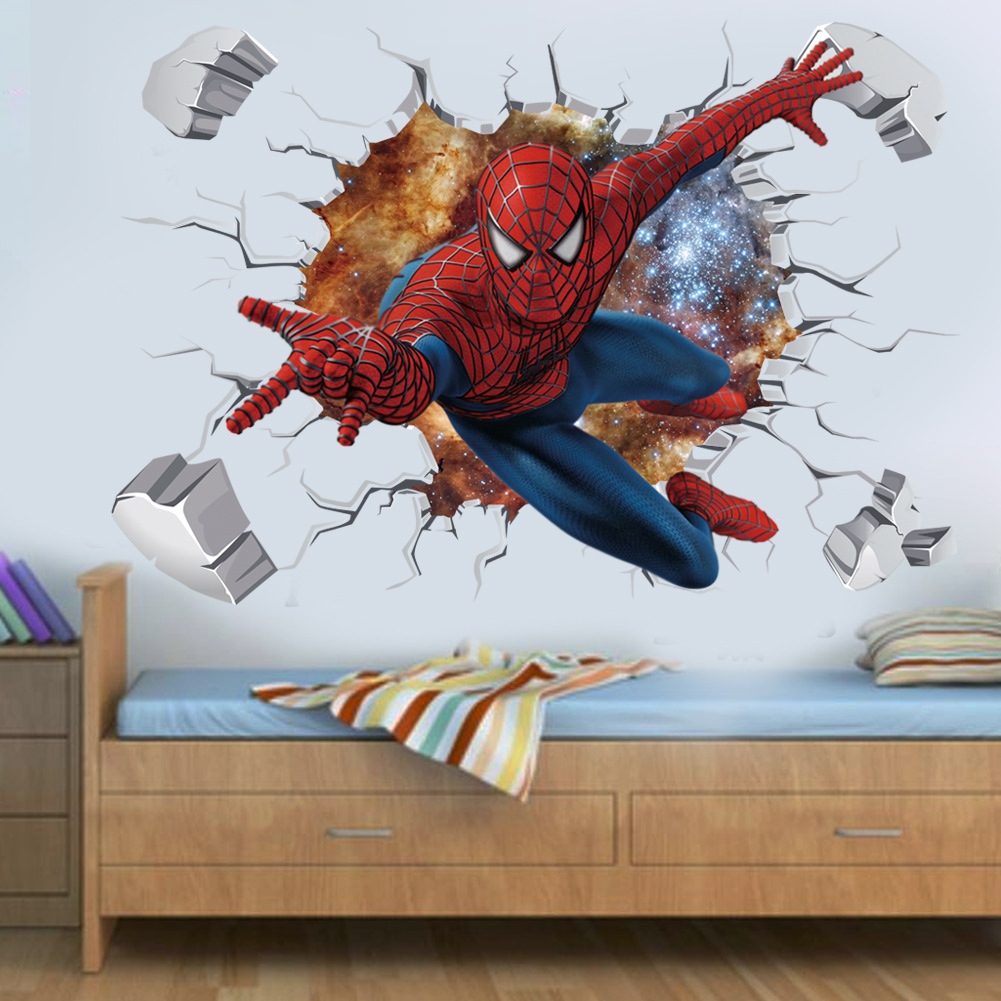 Marvel Poster 3D Stereo Superman Iron Man Avengers Waterproof Wall ...