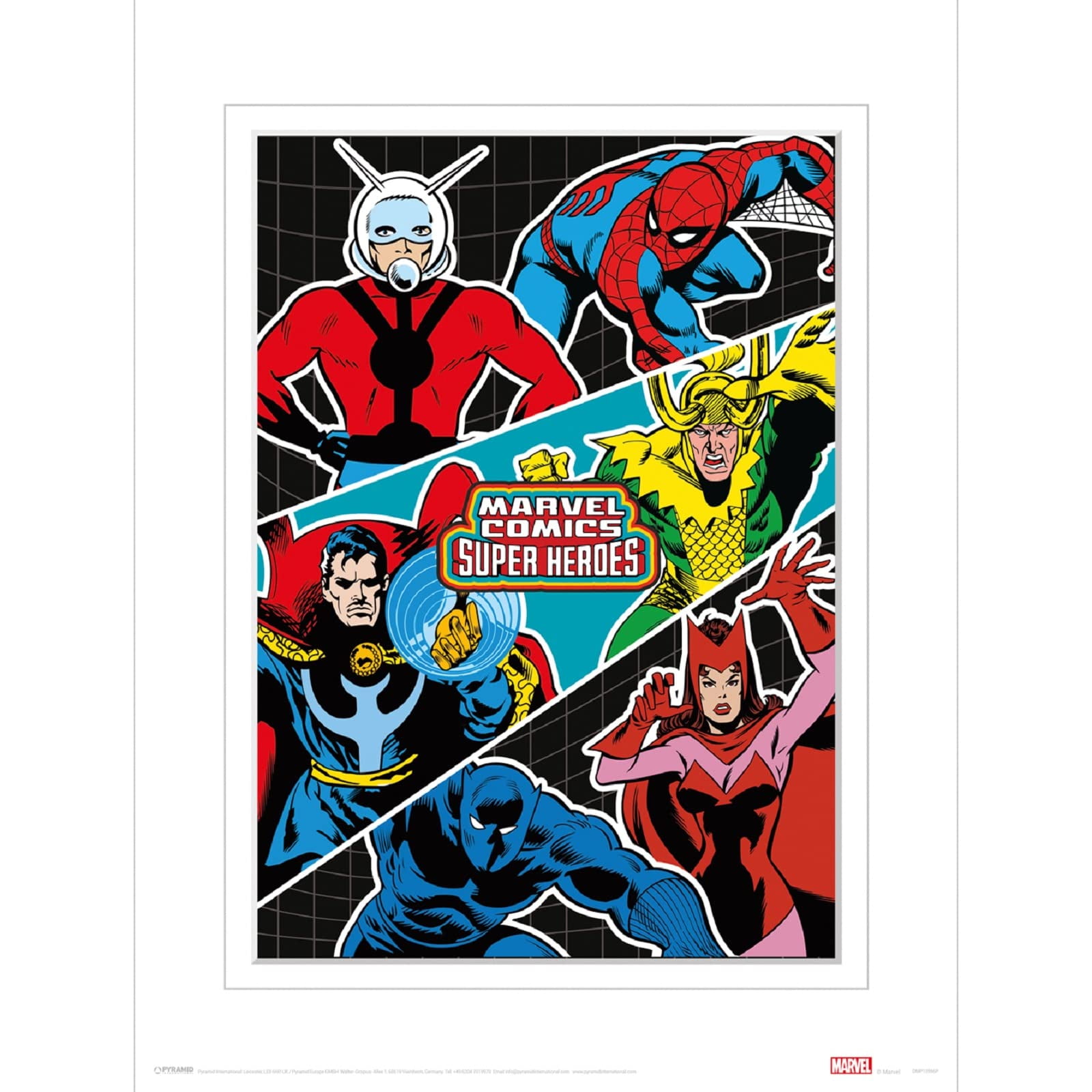 Marvel Poster Framed Print (Energized Heroes with White Border Design ...