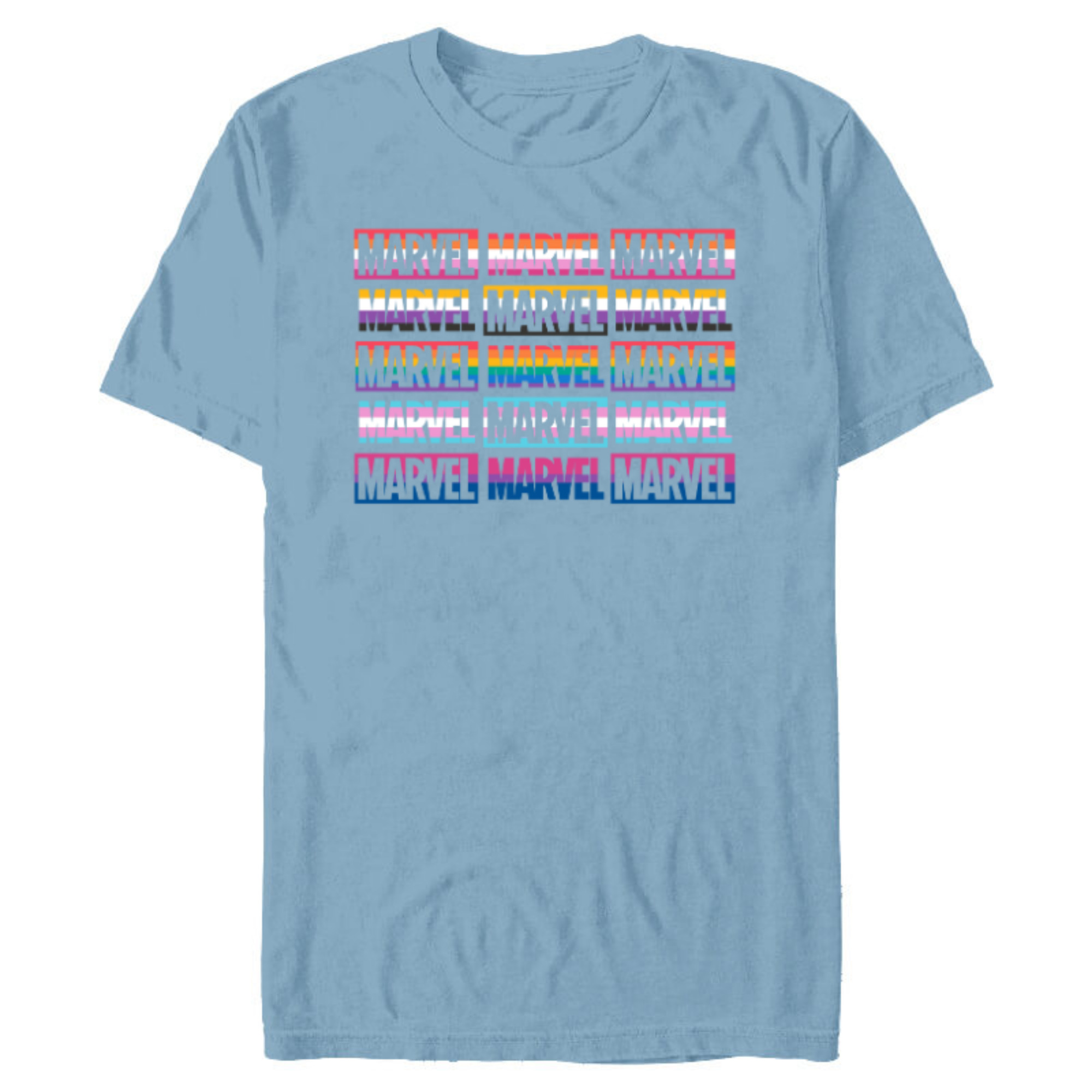 Marvel Pride Flag Logo Colors of the Rainbow - Short Sleeve Blended T ...