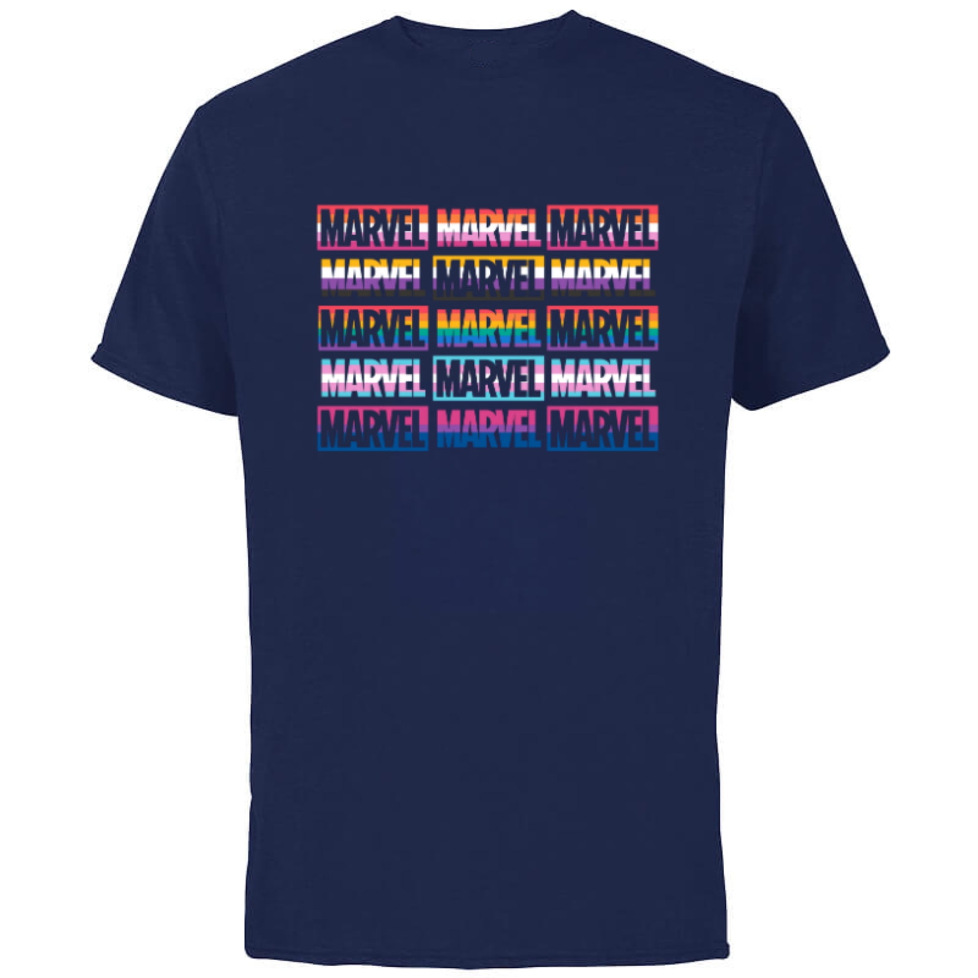 Marvel Pride Flag Logo Colors of the Rainbow - Short Sleeve Cotton T ...
