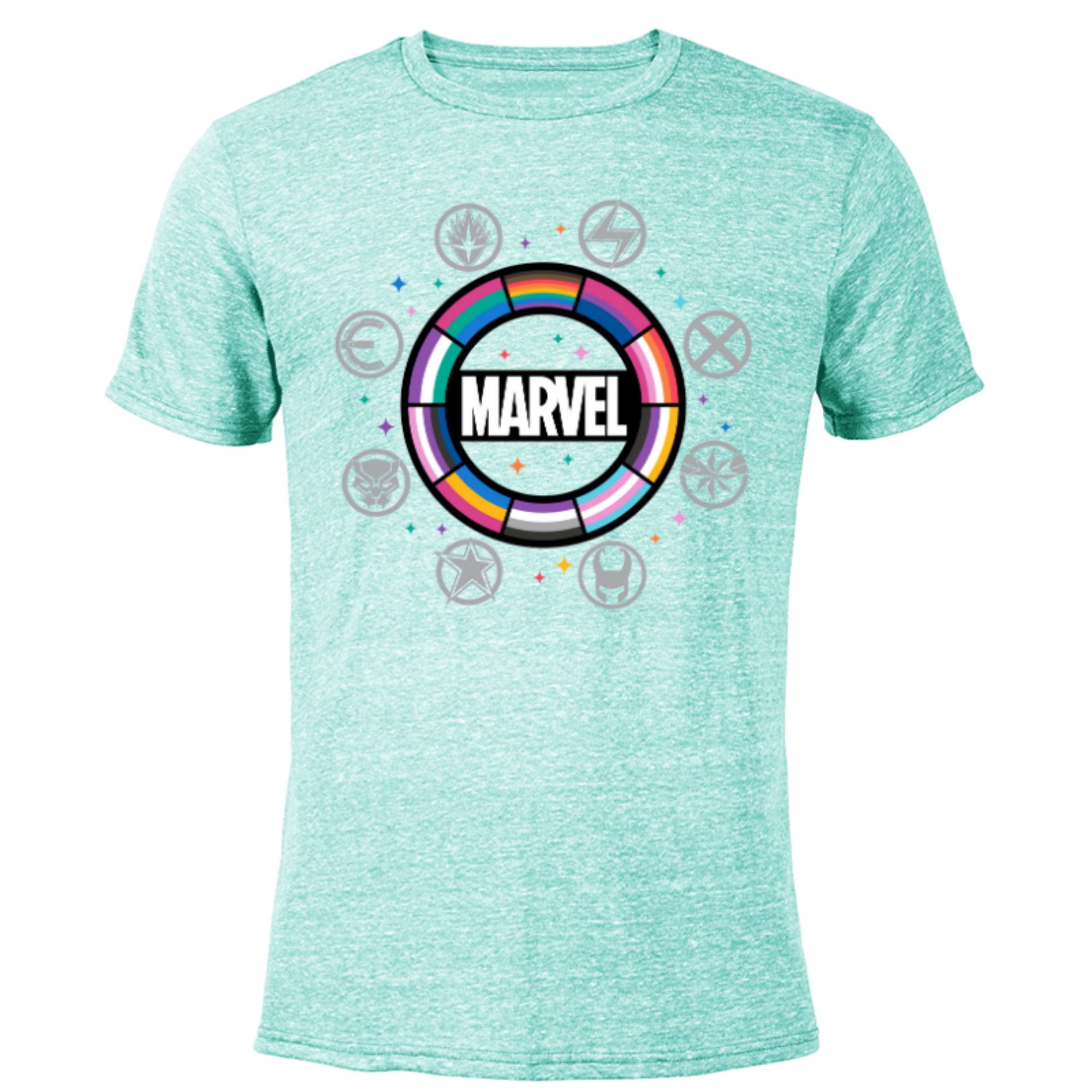 Marvel Pride Flag Rainbow Circle Logo Proud Heroes Symbols - Short ...