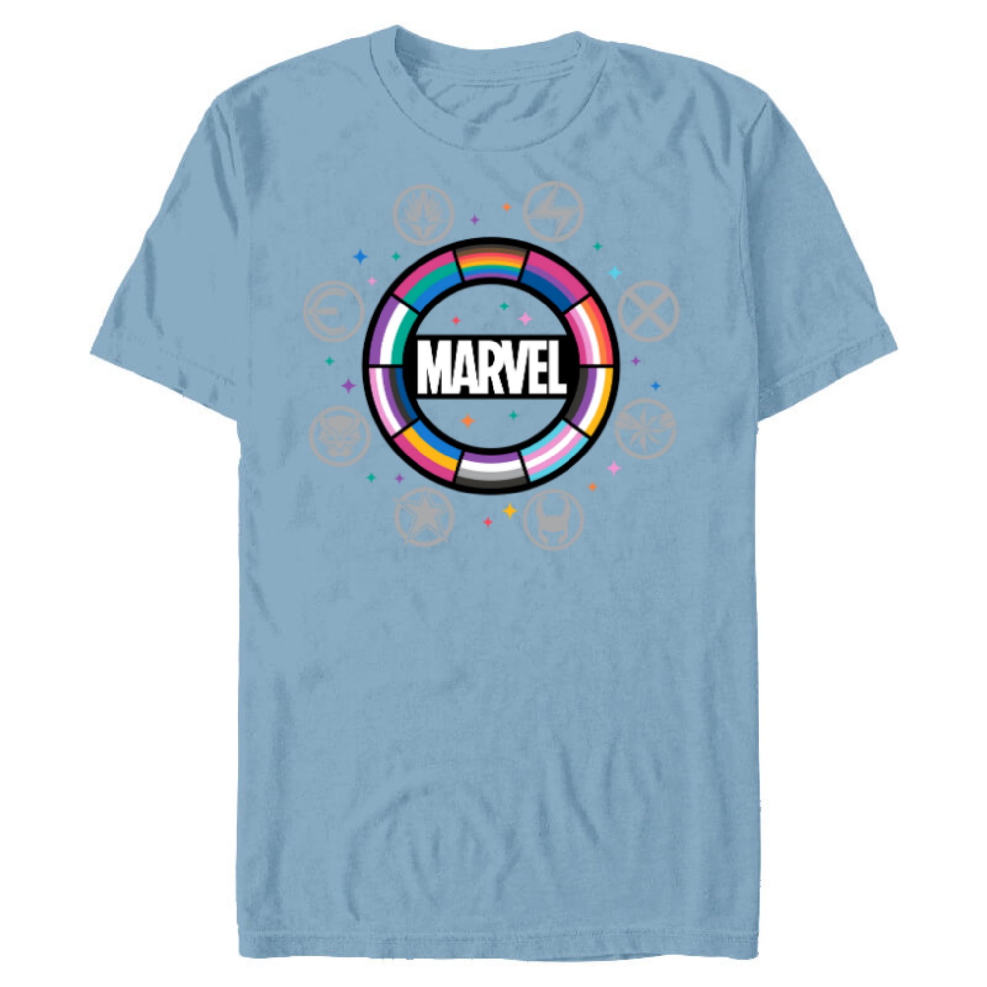 Marvel Pride Flag Rainbow Circle Logo Proud Heroes Symbols - Short ...
