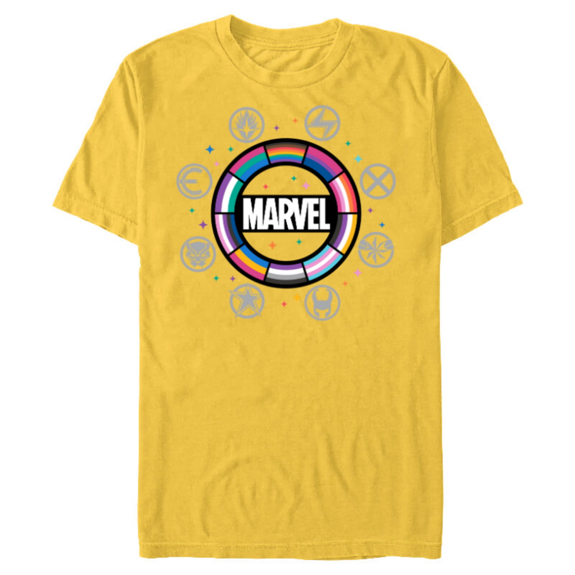 Marvel Pride Flag Rainbow Circle Logo Proud Heroes Symbols - Short ...