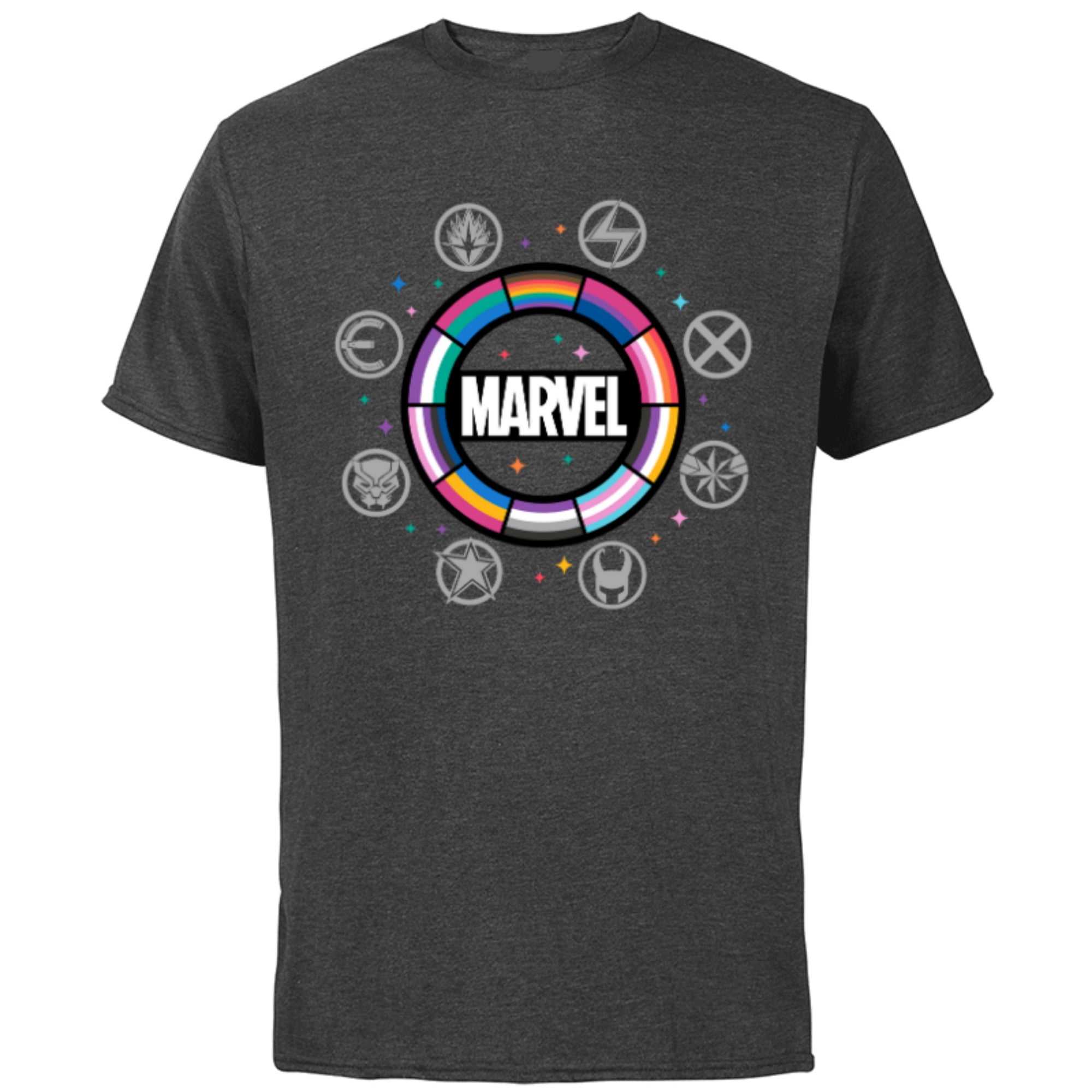 Marvel Pride Flag Rainbow Circle Logo Proud Heroes Symbols - Short ...