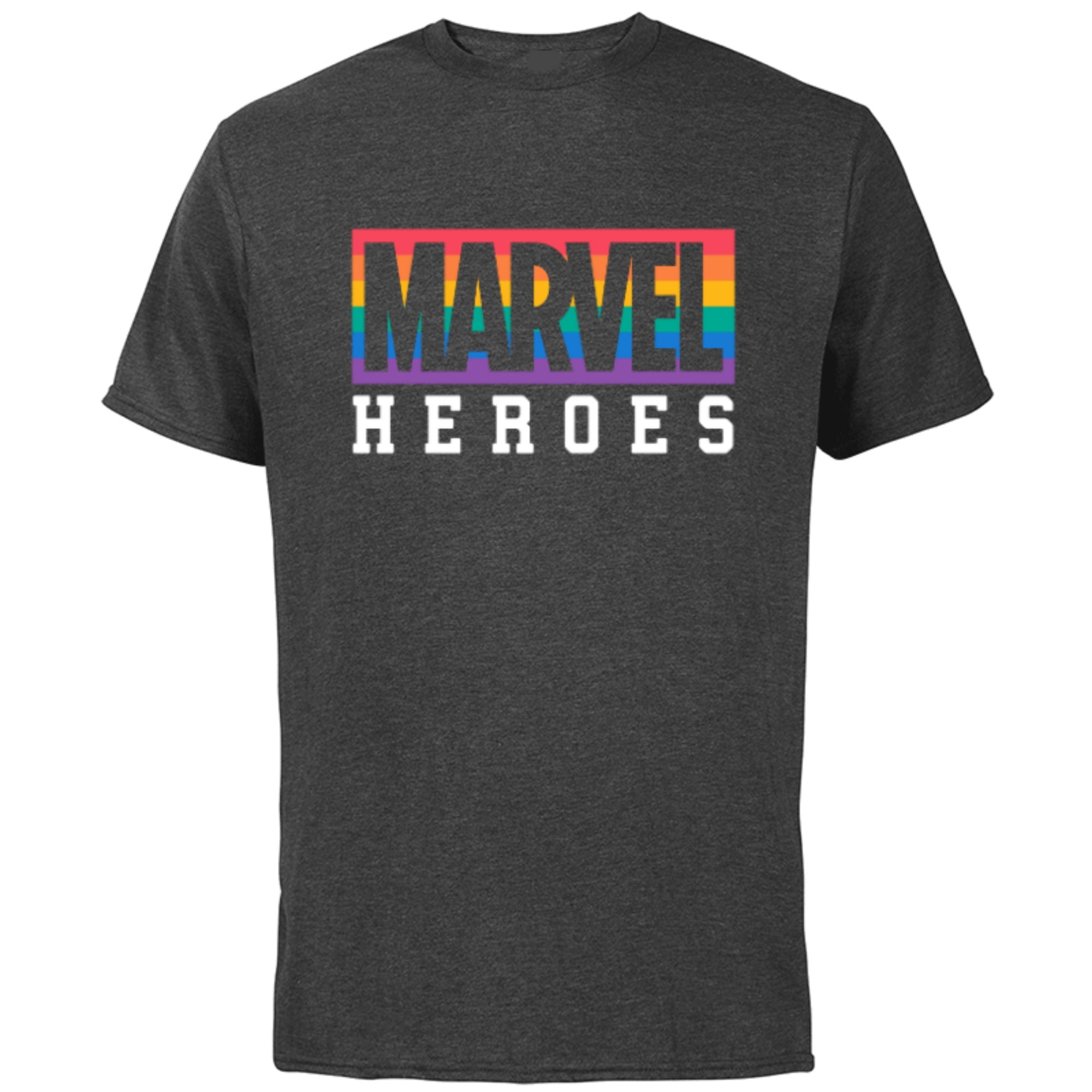 Marvel Pride Flag Rainbow Marvel Heroes Logo - Short Sleeve Cotton T ...