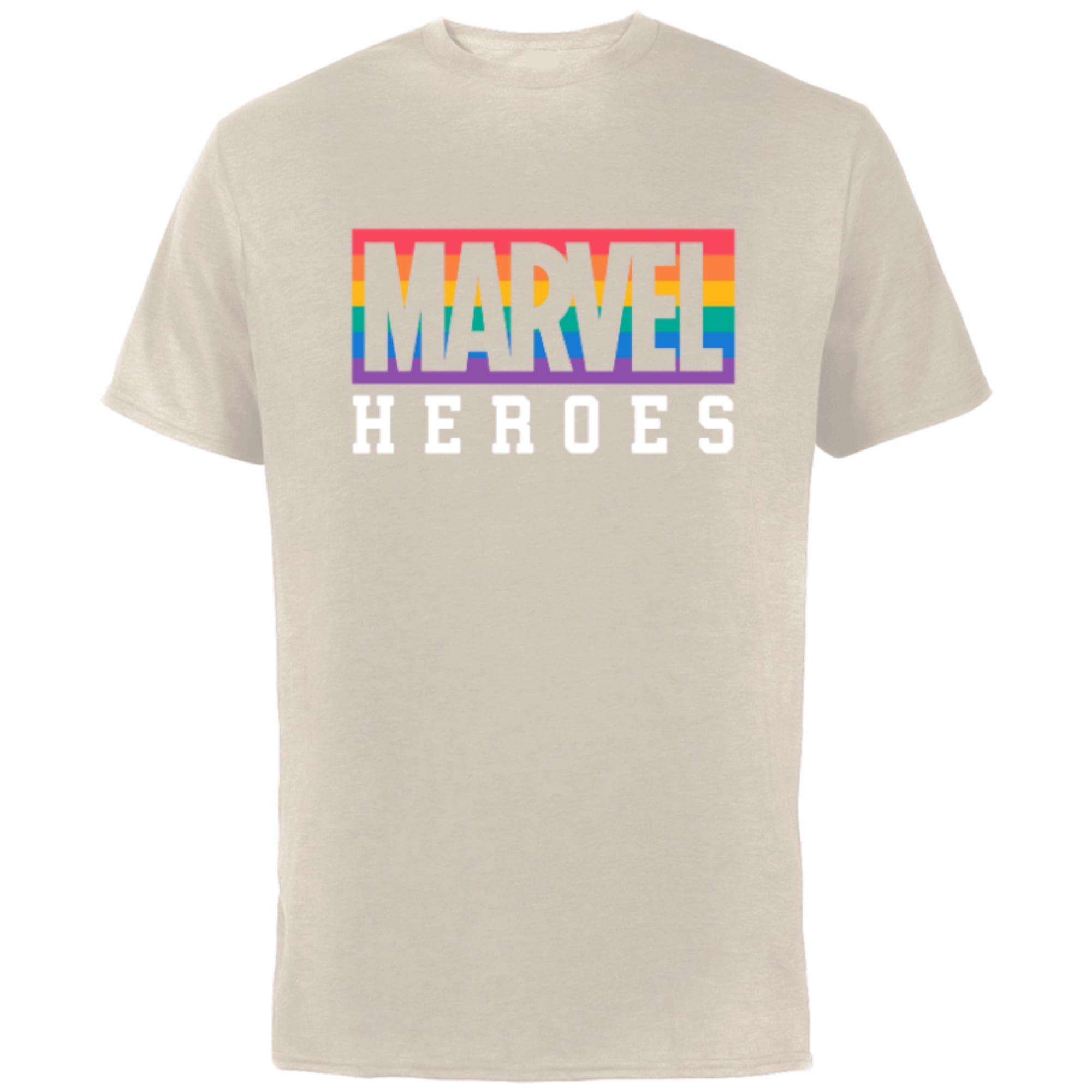 Marvel Pride Flag Rainbow Marvel Heroes Logo - Short Sleeve Cotton T ...