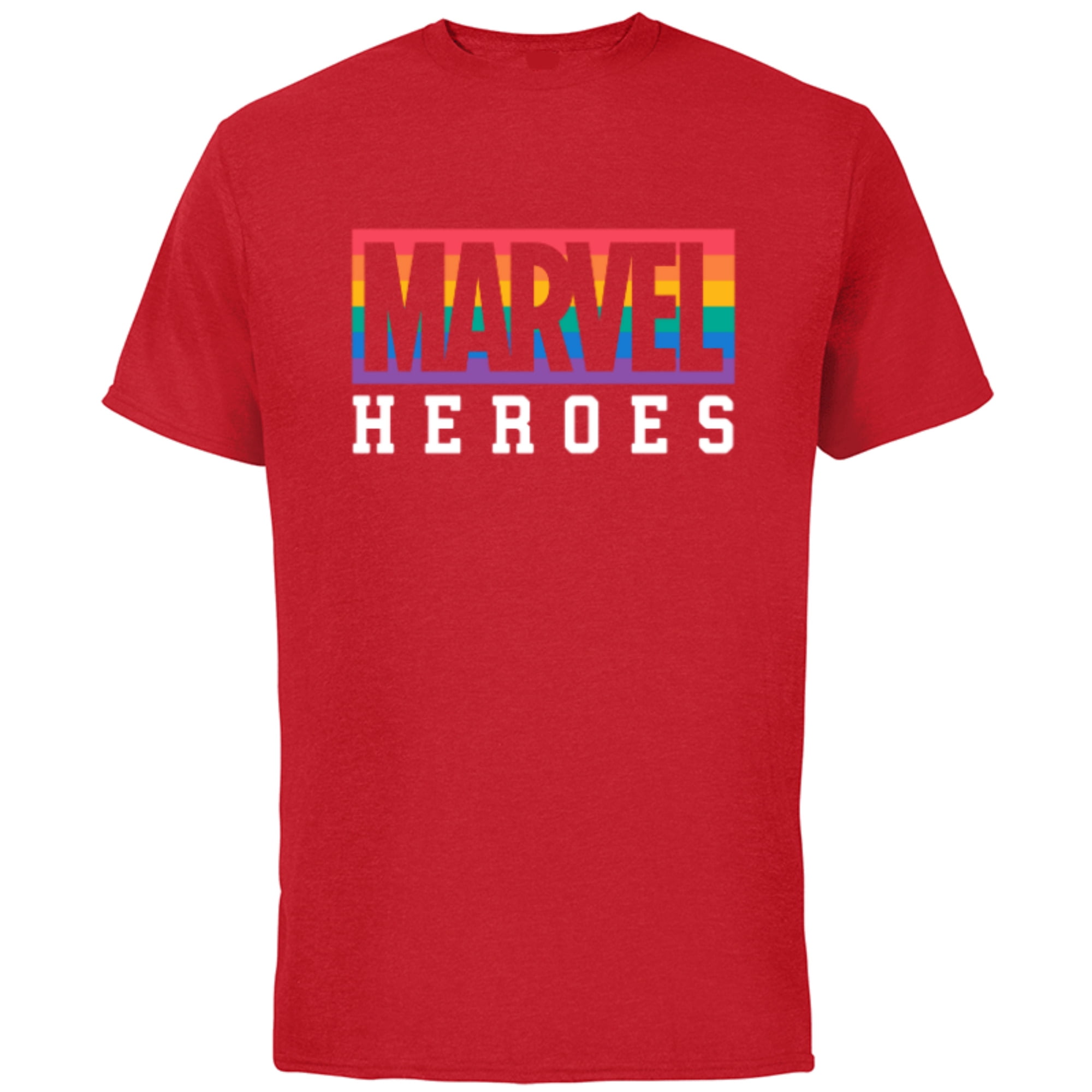 Marvel Pride Flag Rainbow Marvel Heroes Logo - Short Sleeve Cotton T ...