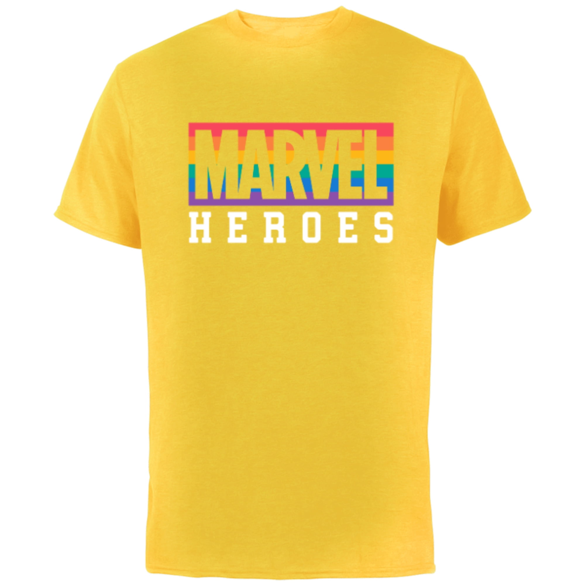 Marvel Pride Flag Rainbow Marvel Heroes Logo - Short Sleeve Cotton T ...