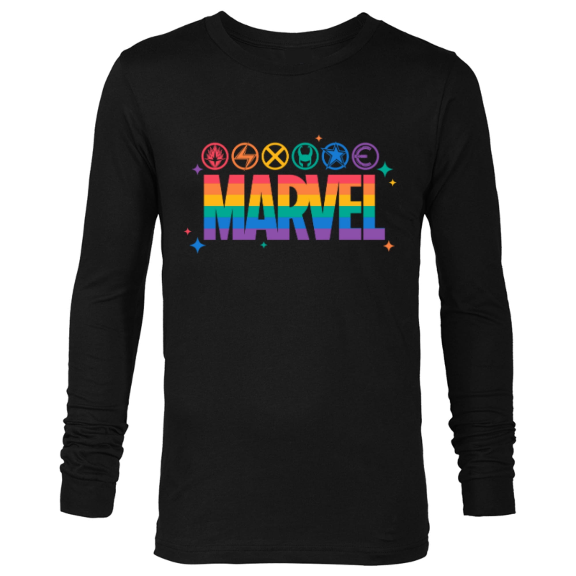 Marvel Pride Rainbow Logo Proud Heroes Symbols - Long Sleeve T-Shirt ...