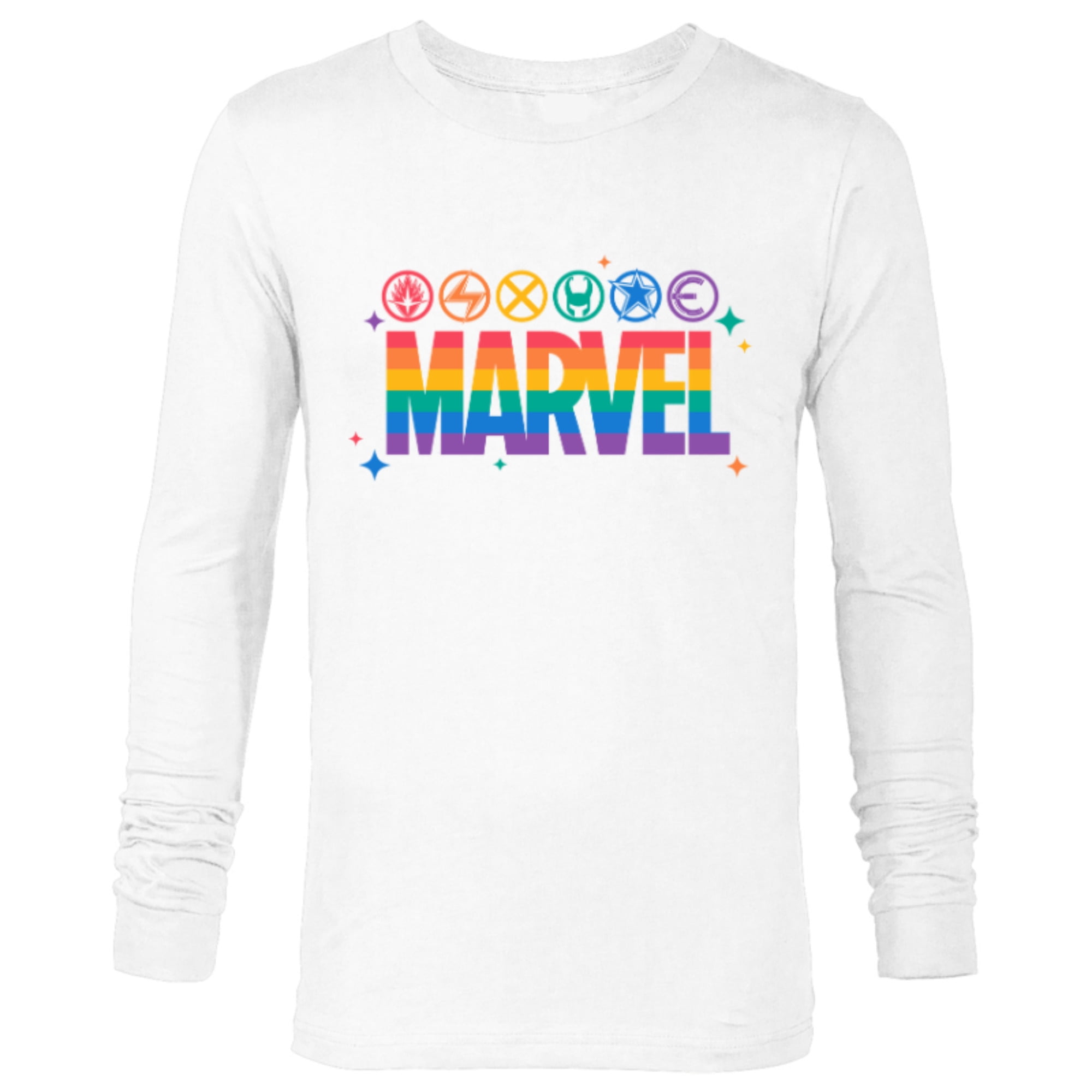 Marvel Pride Rainbow Logo Proud Heroes Symbols - Long Sleeve T-Shirt ...