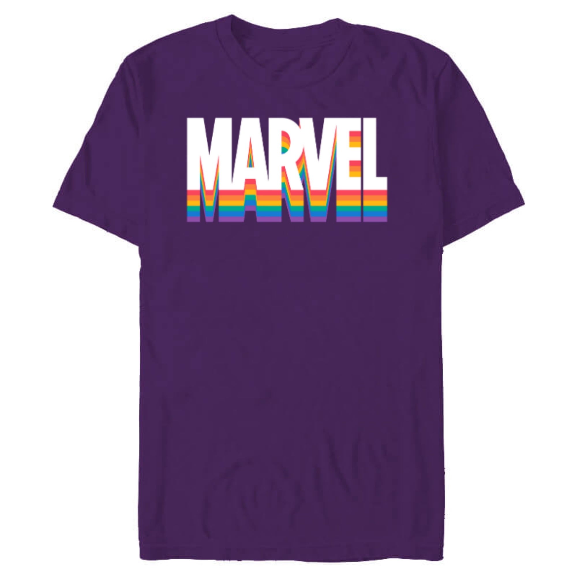 Marvel Pride Rainbow Marvel Logo Super Hero Pride- Short Sleeve Blended T-Shirt for Adults ...
