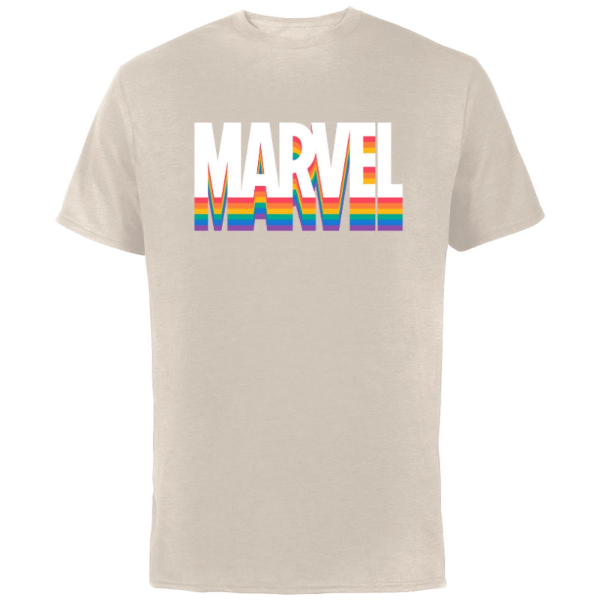Marvel Pride Rainbow Marvel Logo Super Hero Pride- Short Sleeve Cotton T-Shirt for Adults ...