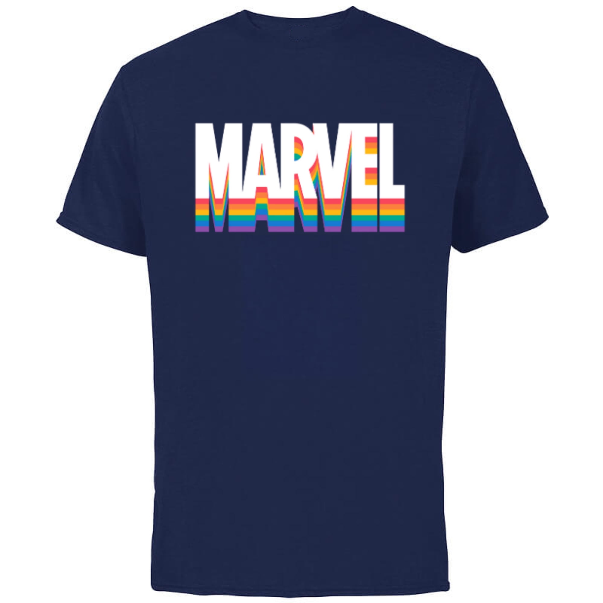 Marvel Pride Rainbow Marvel Logo Super Hero Pride- Short Sleeve Cotton ...