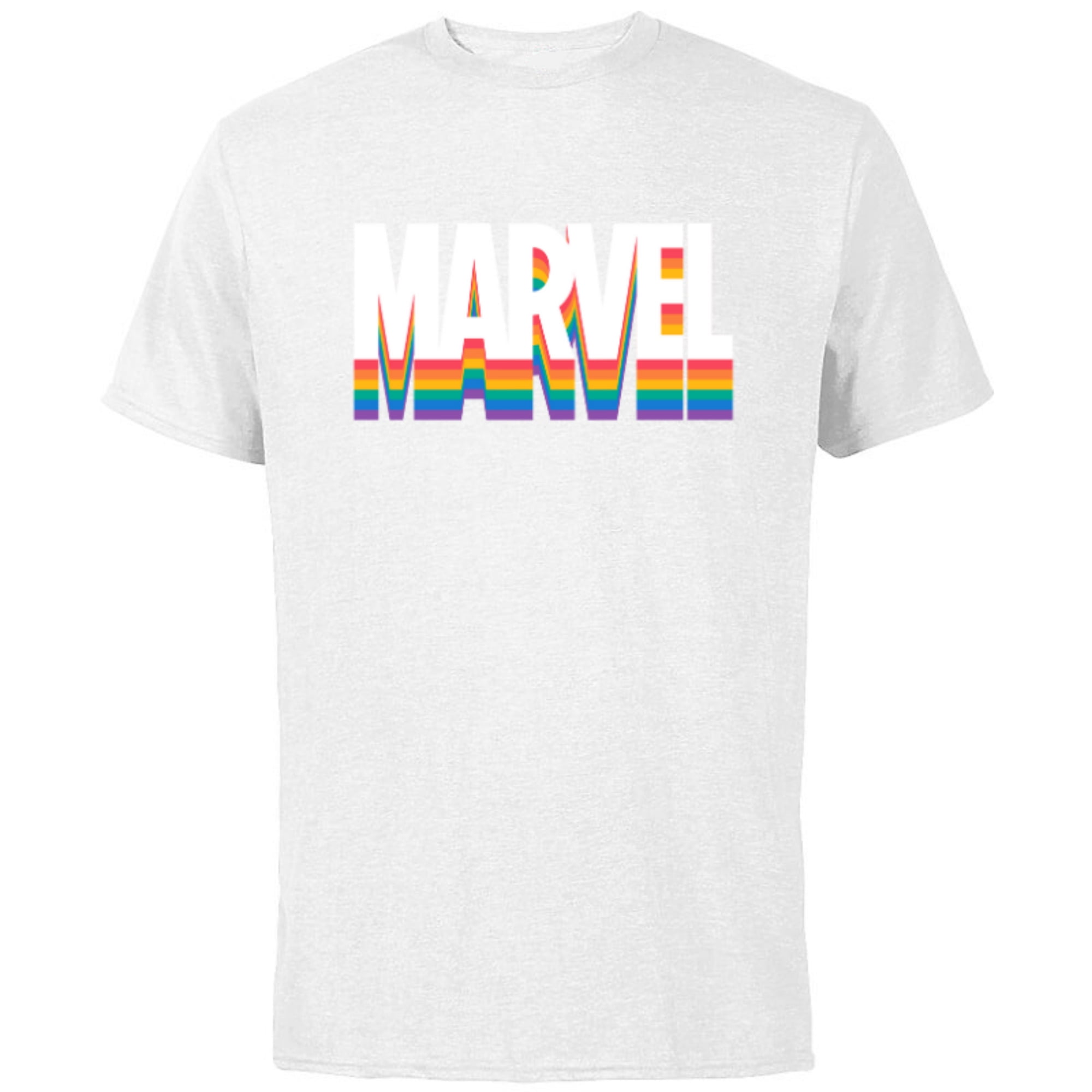 Marvel Pride Rainbow Marvel Logo Super Hero Pride- Short Sleeve Cotton ...